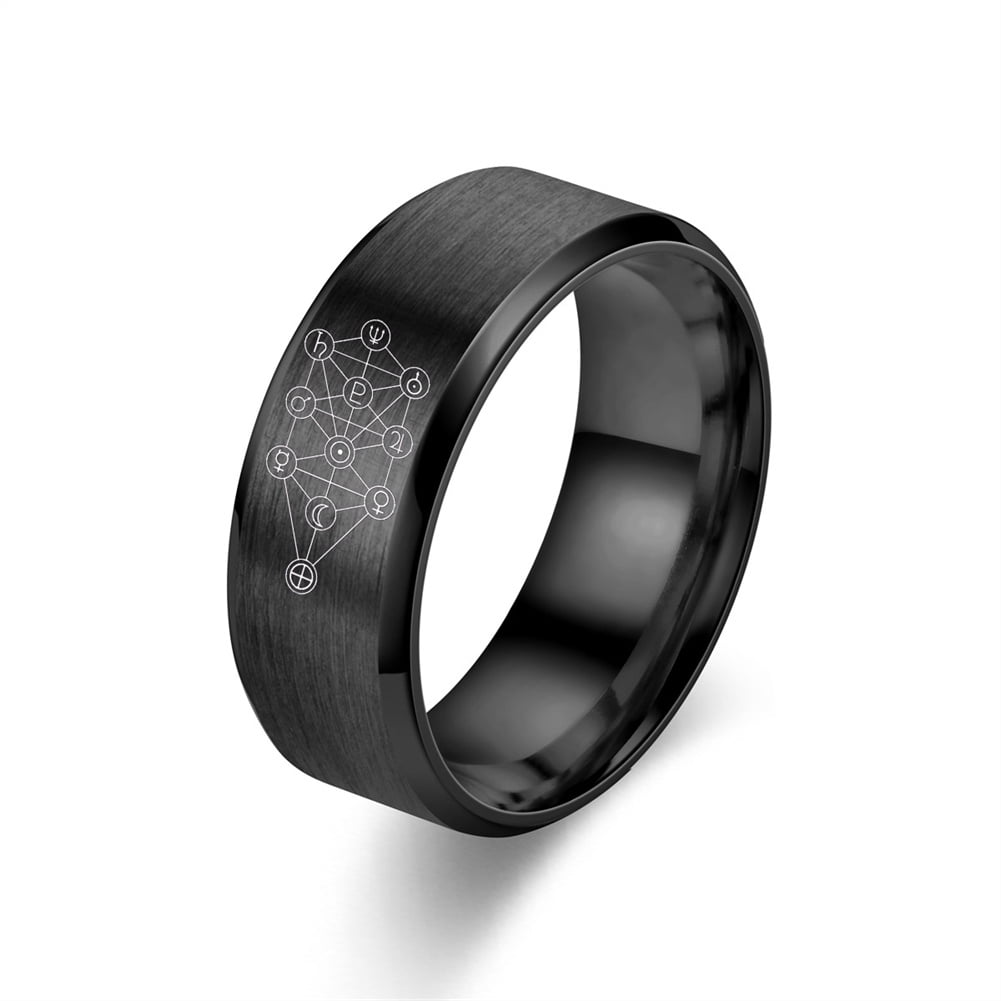 Sephiroth Kabbalah Tree of Life Symbol Engraved Ring for Men, Sephirot ...
