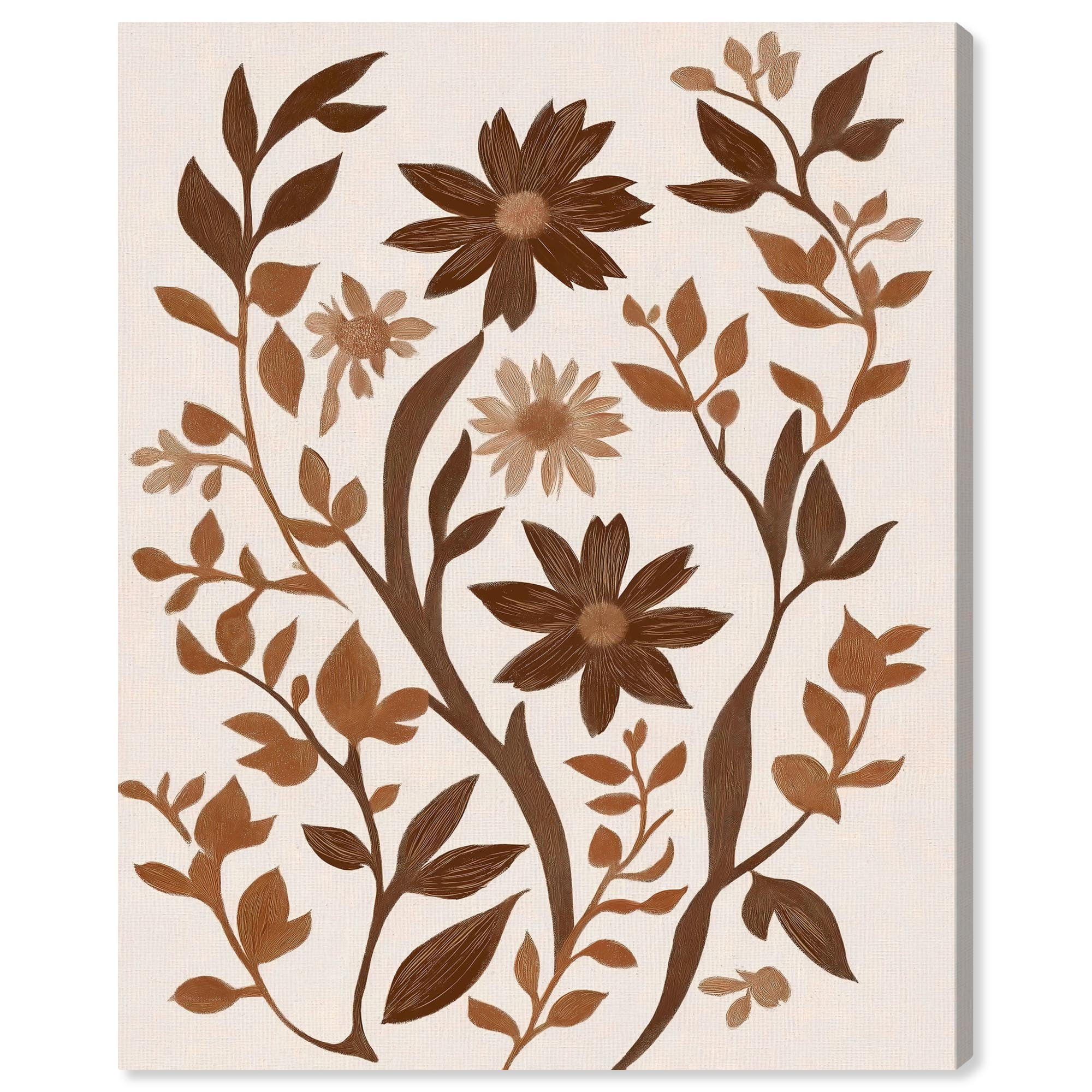 Sepia Sepal III Canvas Boho Floral Print by Art Remedy, Gallery Wrapped ...