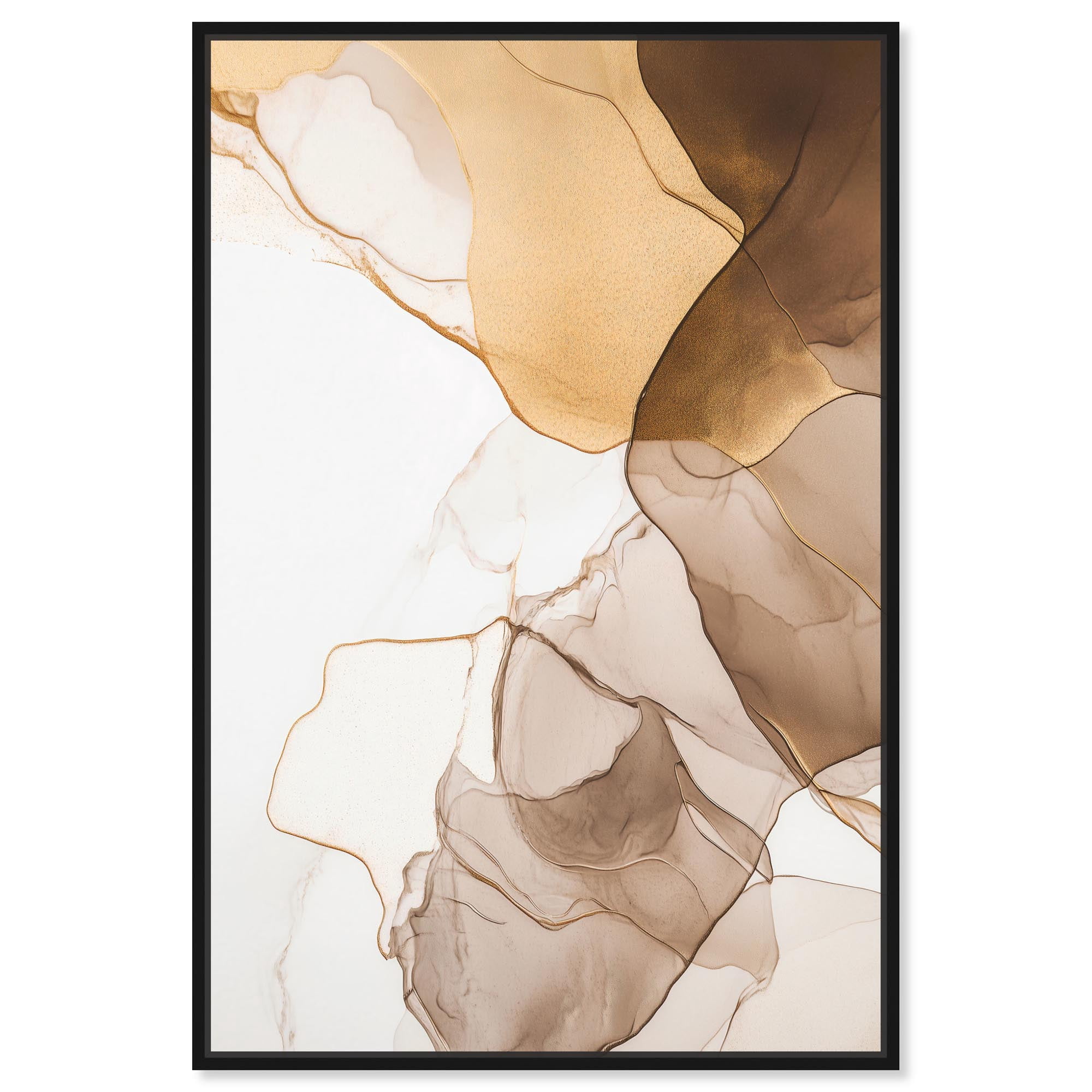 Sepia Silk Streams Canvas Elegant Abstract Art by Art Remedy, Black ...
