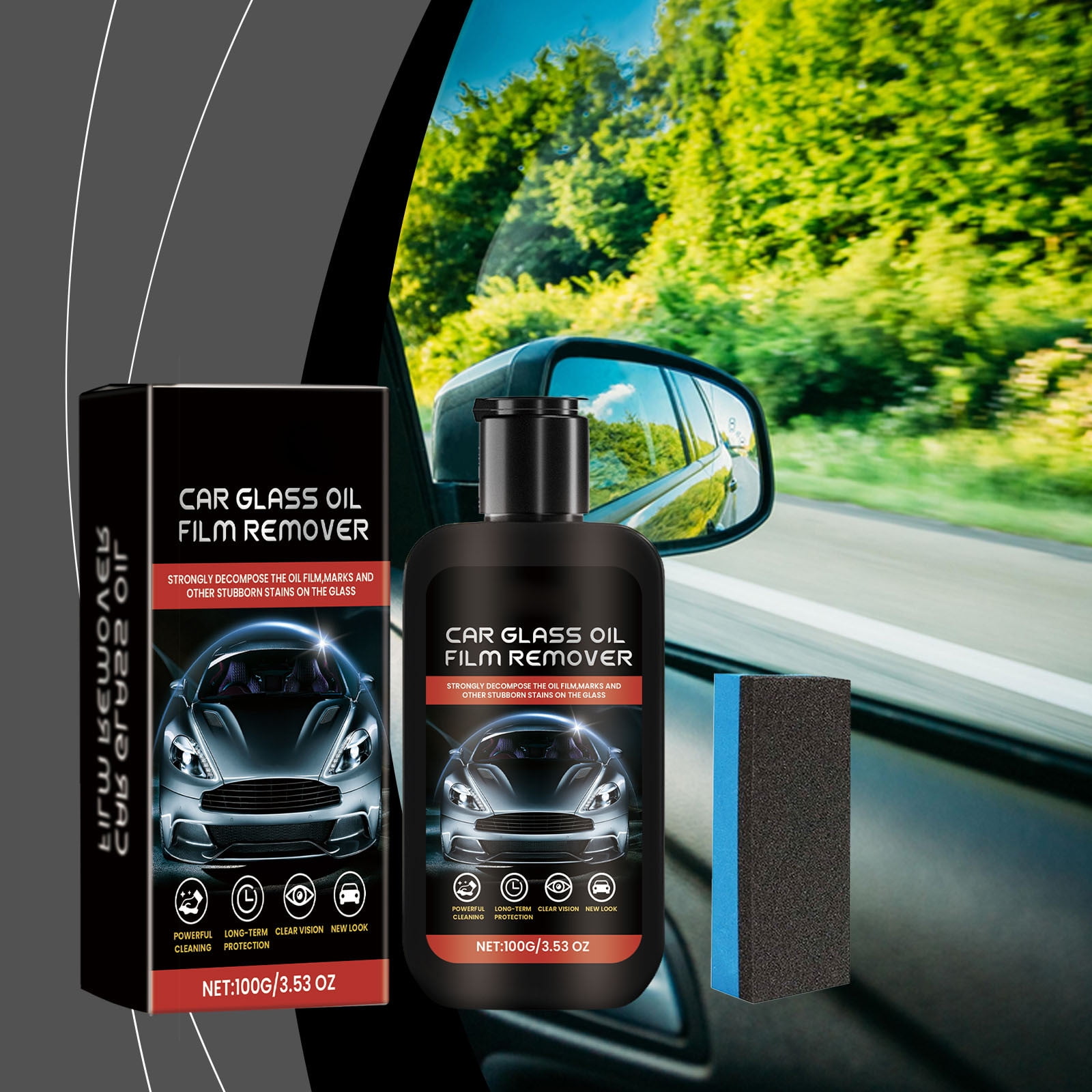 Seplovoe Car Glass Degreasing Paste, Windshield Cleaning Kit, Efficient ...