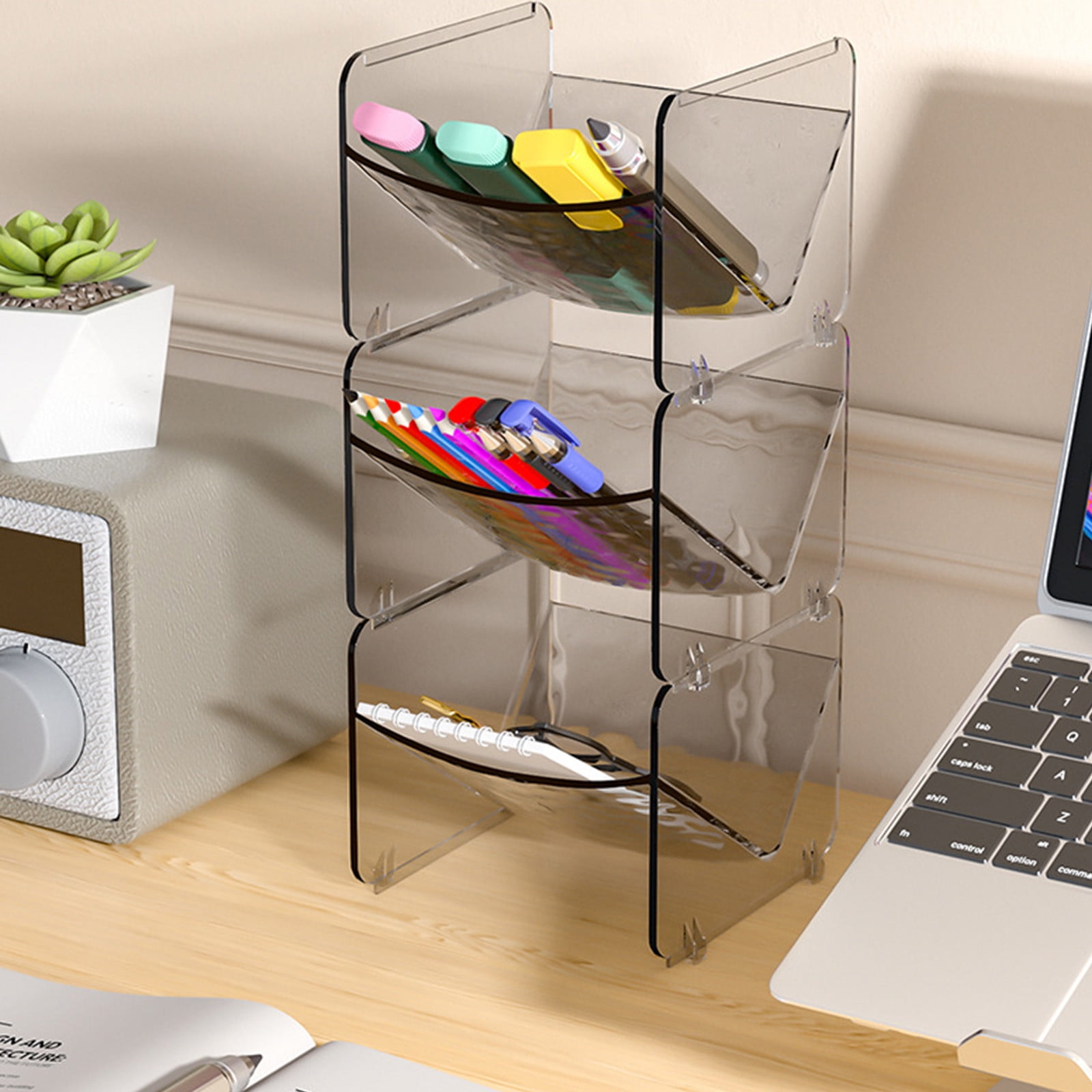 Seplovoe Desktop Storage Rack, Transparent Plastic Organizer for Tea ...