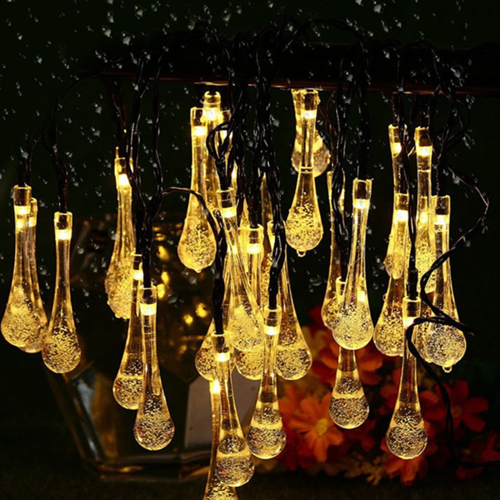 Seplovoe Outdoor Solar Lantern String Lights, 20 Led Teardrop Lights ...