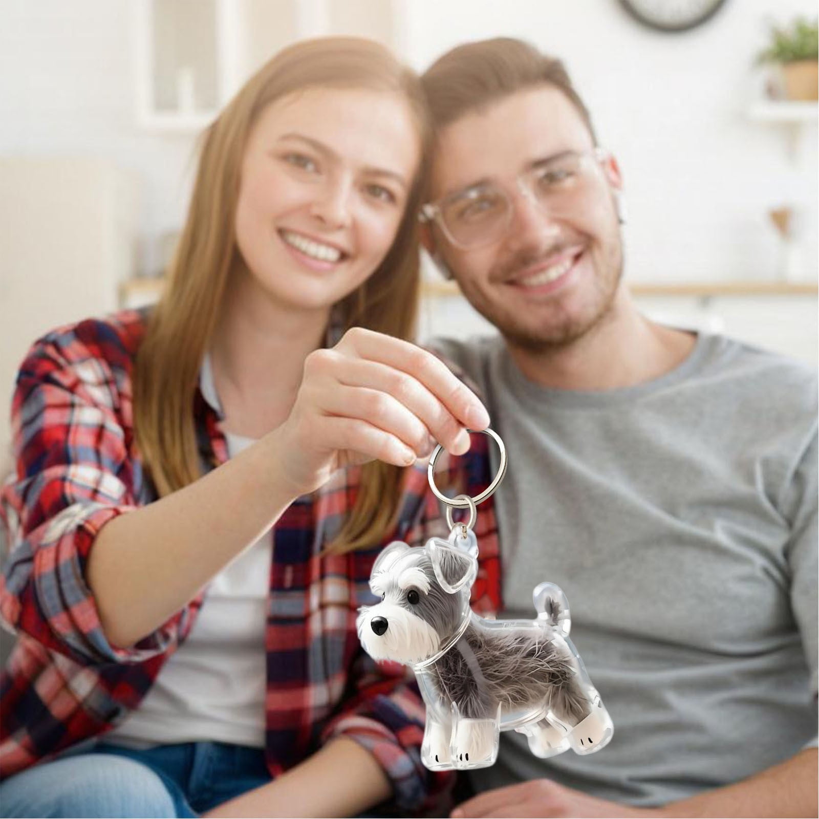 Seplovoe Pet Memorial Keychain, Transparent Resin Dog Keychain, Pet ...