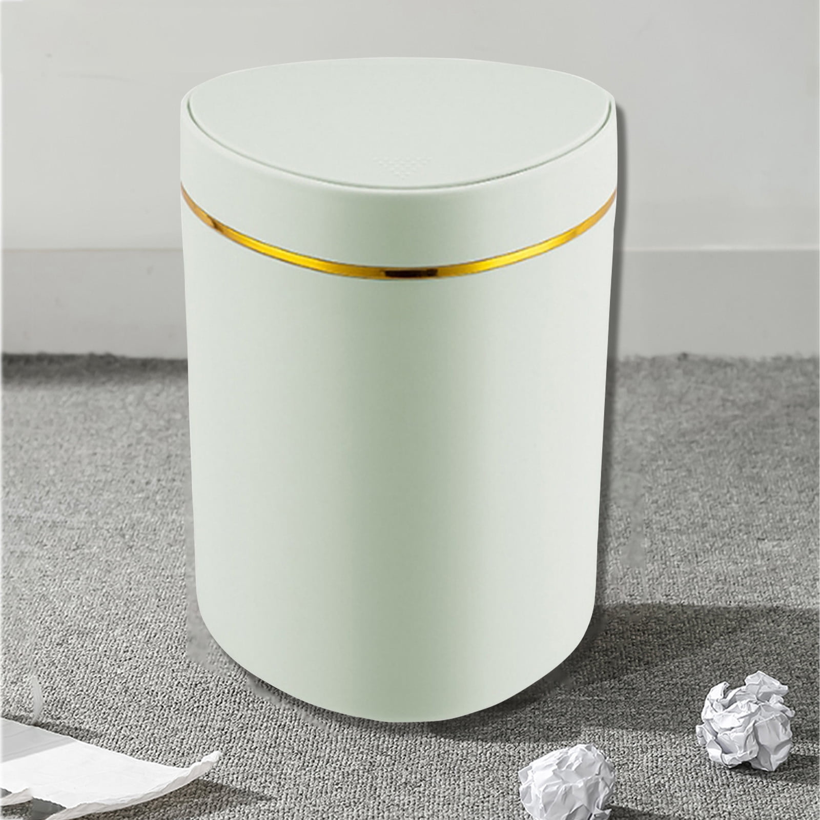 Seplovoe Push-Type Desktop Trash Can, Green Plastic, Convenient Press ...