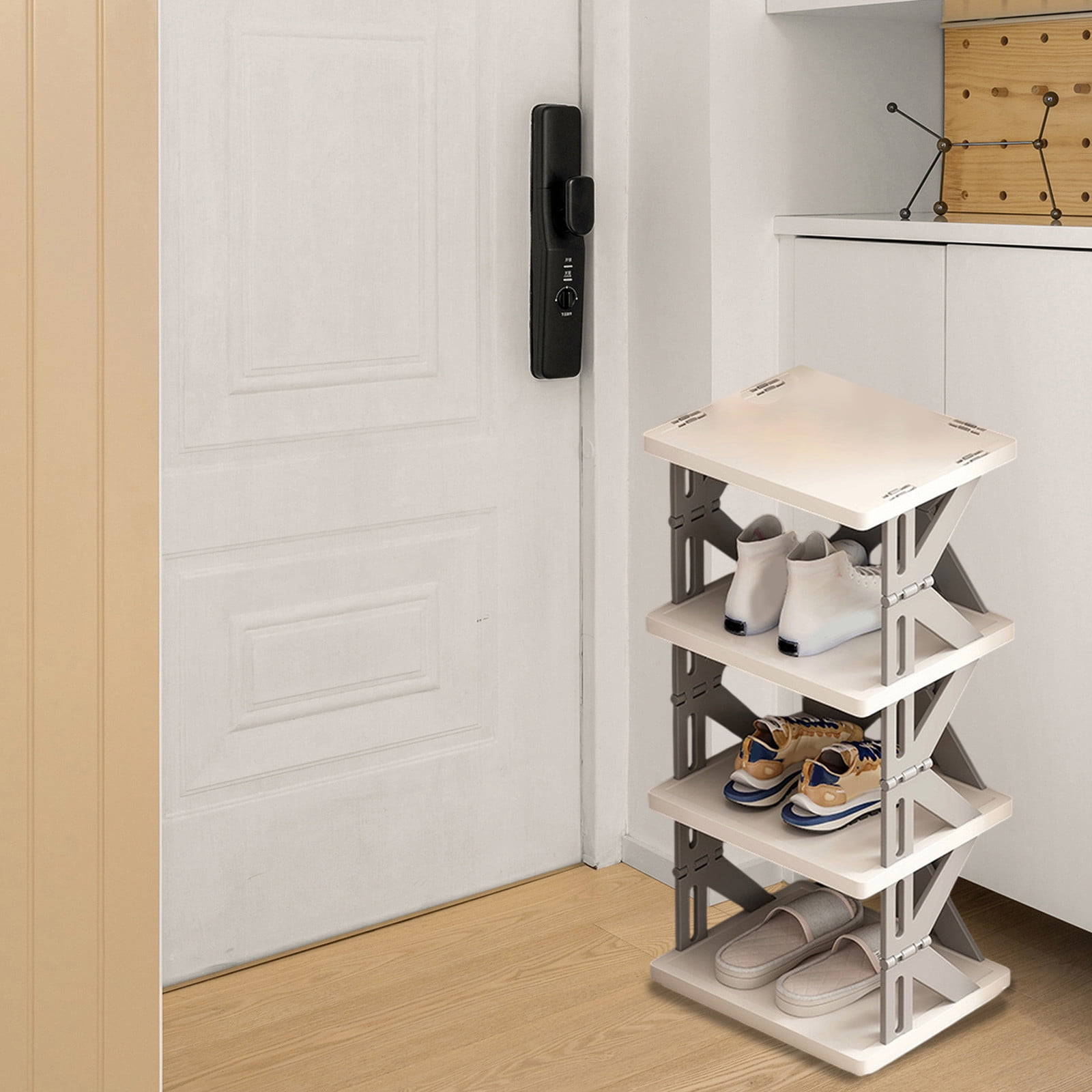 Seplovoe Shoe Racks Plastic Shoe Rack Organizer Gray Doorway Shoe ...