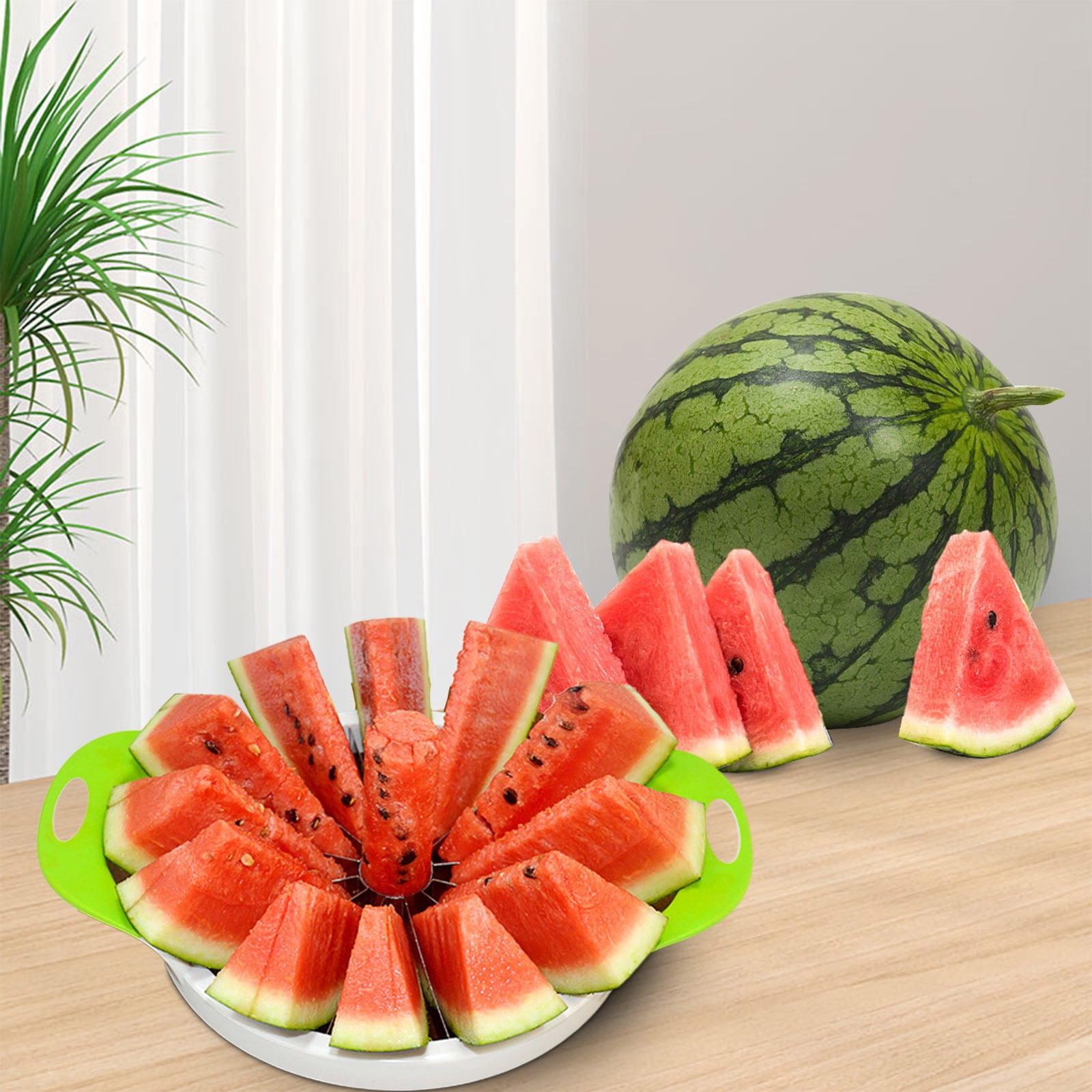Seplovoe Watermelon Cutter, Stainless Steel Melon Cutter, Non-Slip Grip ...