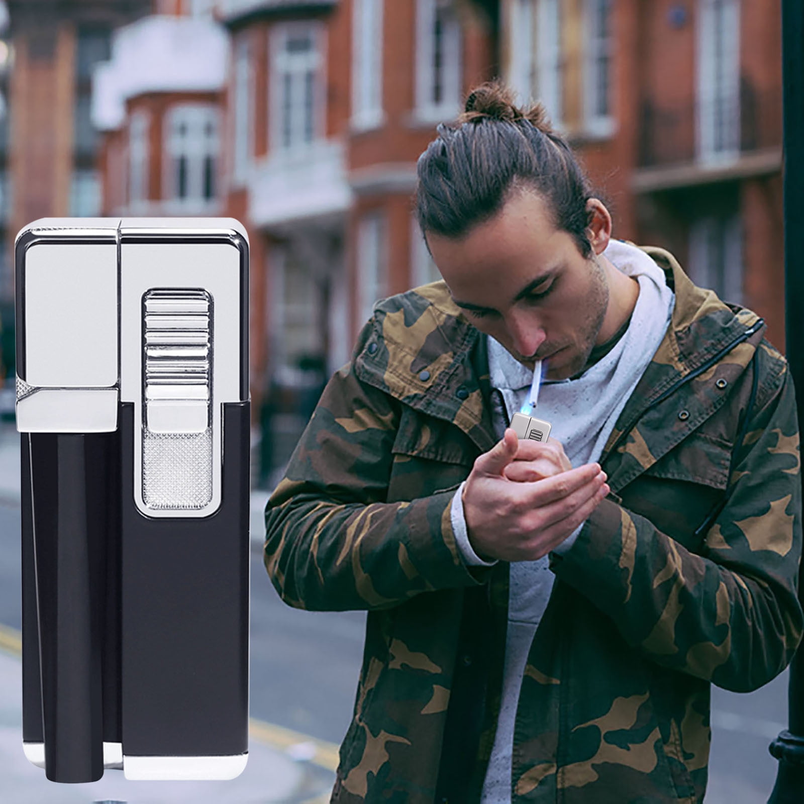 Seplovoe Zhongbang Pipe Lighter, Inflatable Soft Flame, Metal Cover ...