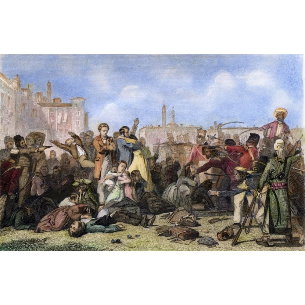 Sepoy Mutiny 1857. Nthe Massacre Of The British At Cawnpore During The Sepoy Rebellion In India ...