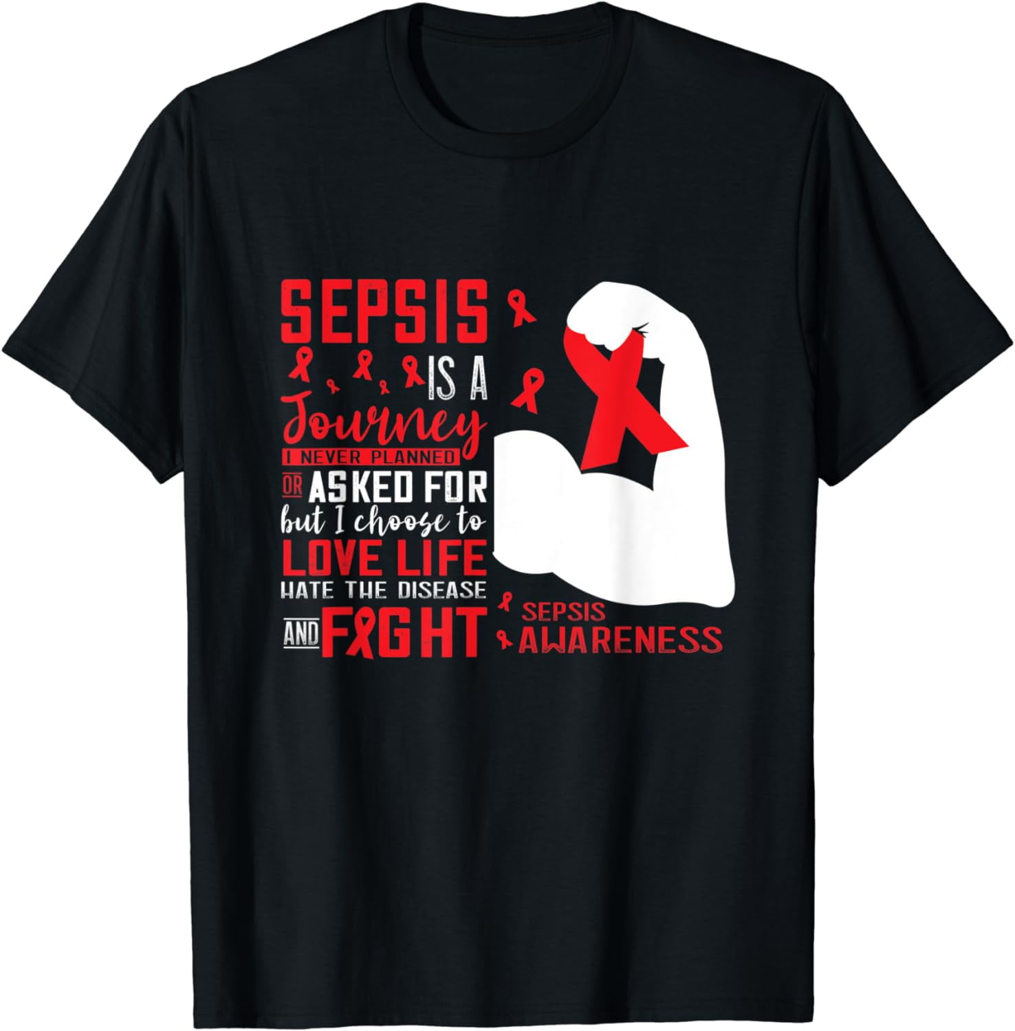 Sepsis Fight Journey Sepsis Awareness Septicaemia, Supporter T-Shirt ...