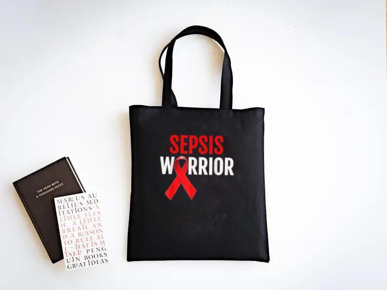 Sepsis Warrior Awareness Faith Support Gift, Red Ribbon, Fighter, Hope ...