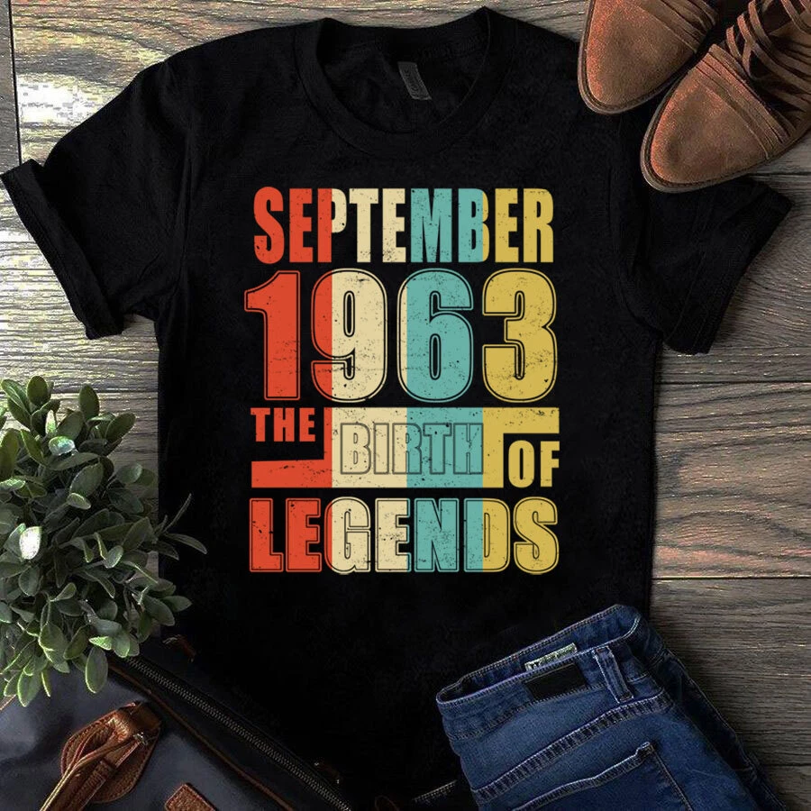 September 1963 The Birth Of Legends Vintage Unisex Tshirt - Walmart.com