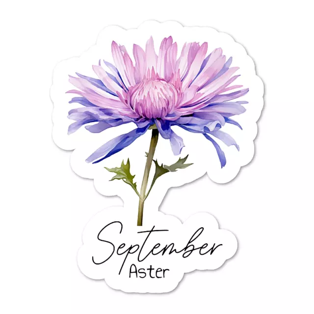 September, Aster Sticker, Scrapbooking, Laptop, Bottlephone Decal Water ...