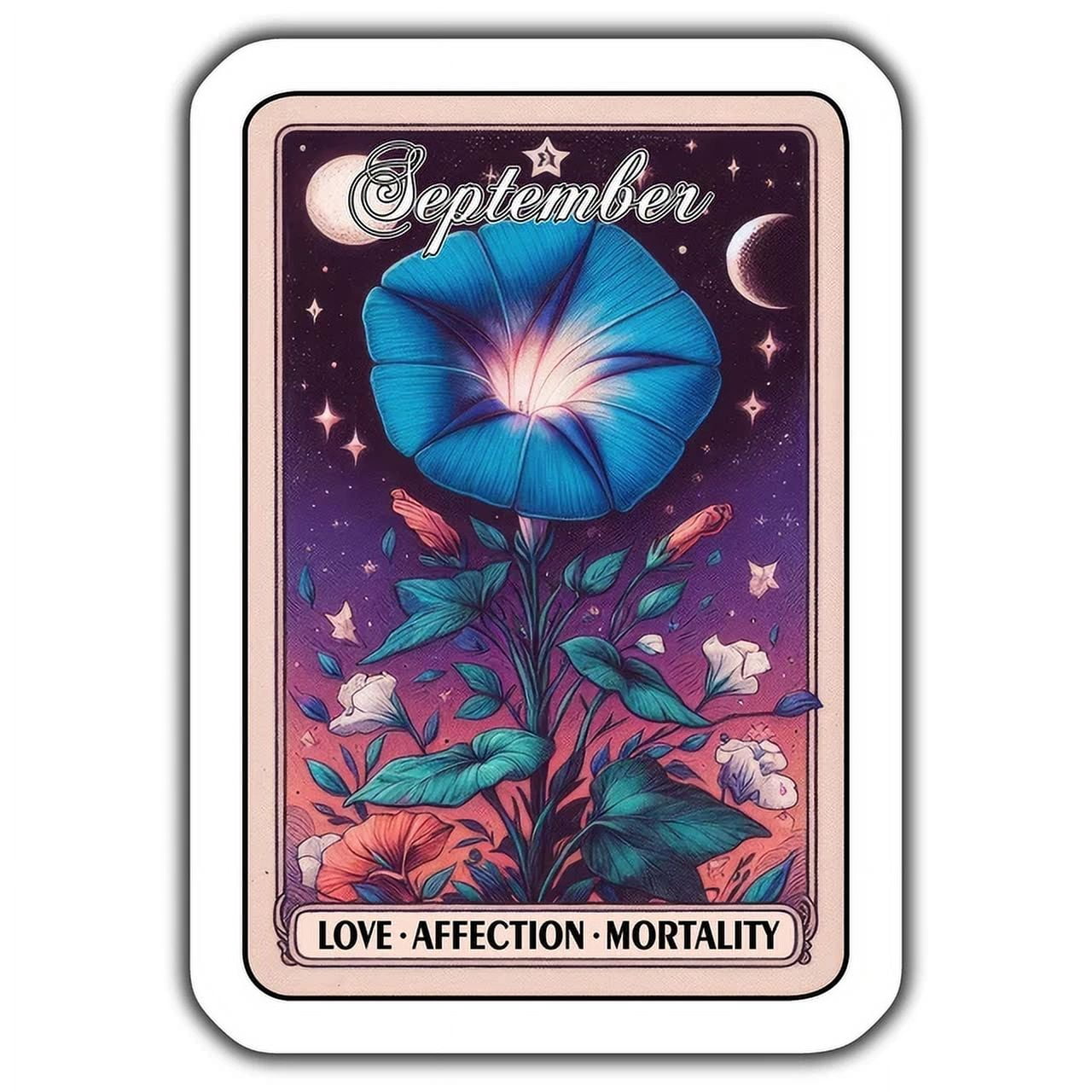 September Flower Sticker, Love Affection Mortality Sticker, Celestial ...