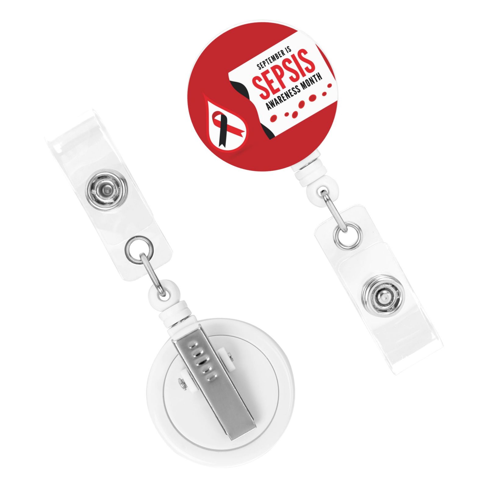 September Is Sepsis Awareness Month Badge Reel Retractable Badge Clip ...