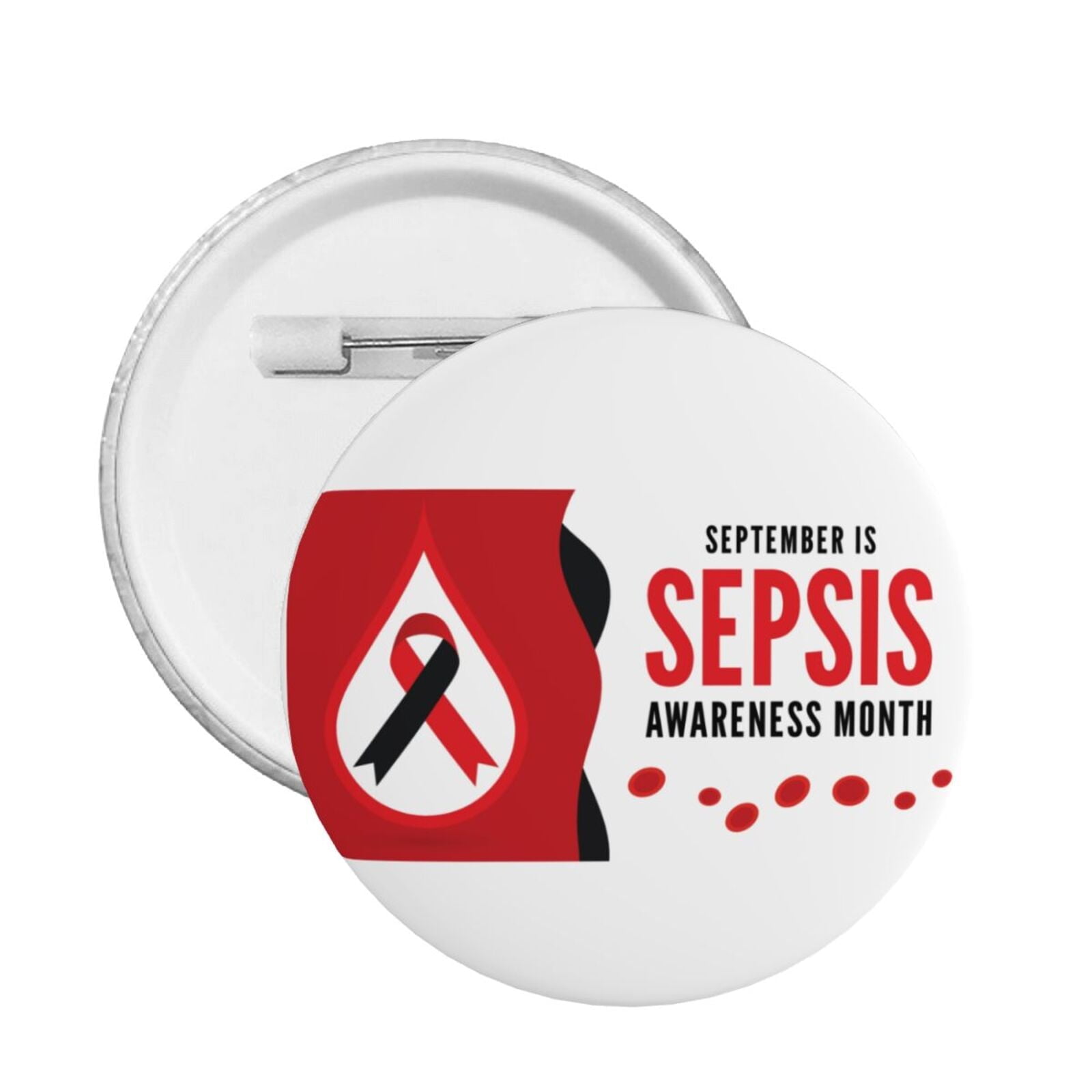 September Is Sepsis Awareness Month Pin Button Badge, Personalised ...