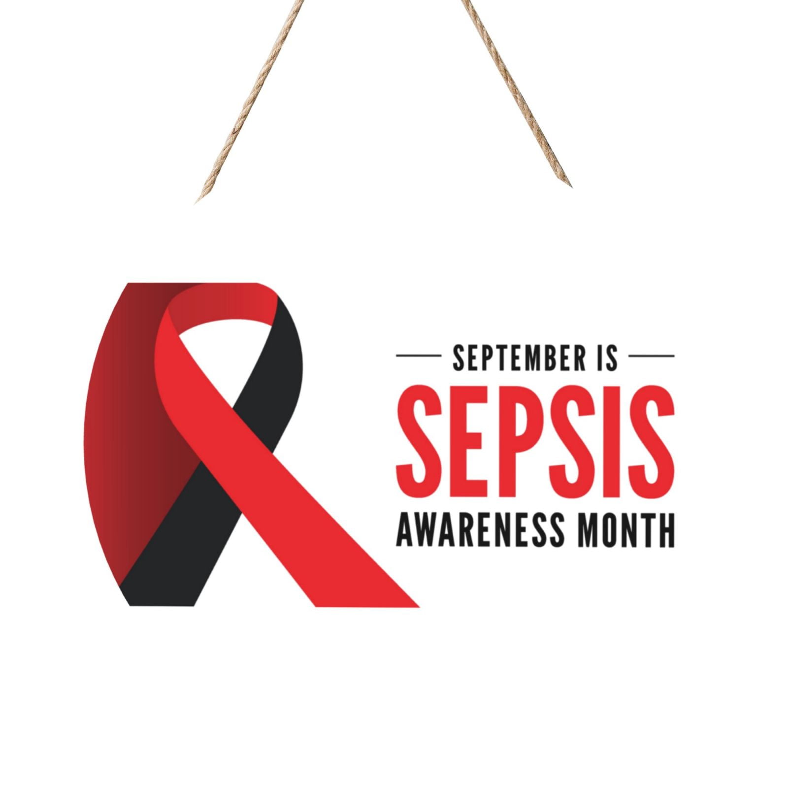 September Is Sepsis Awareness Month Wooden Hanging Sign Ornament ...