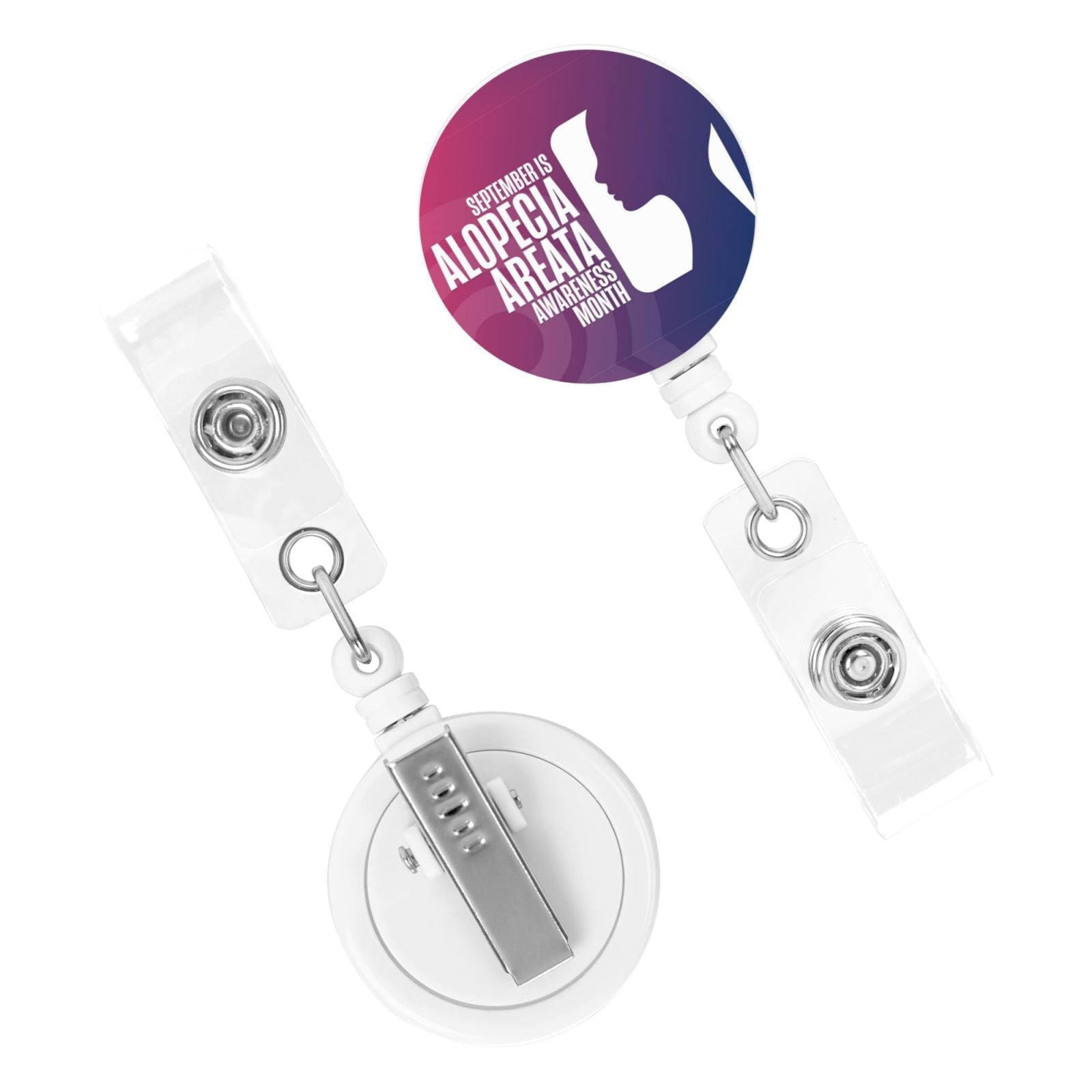 In September We Wear Blue Alopecia Areata Awareness Month Badge Reel ...