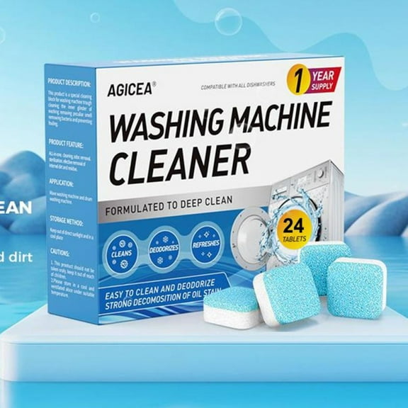 24 pack Washing Machine Cleaner Descaler, Deep Cleaning Tablets for ...