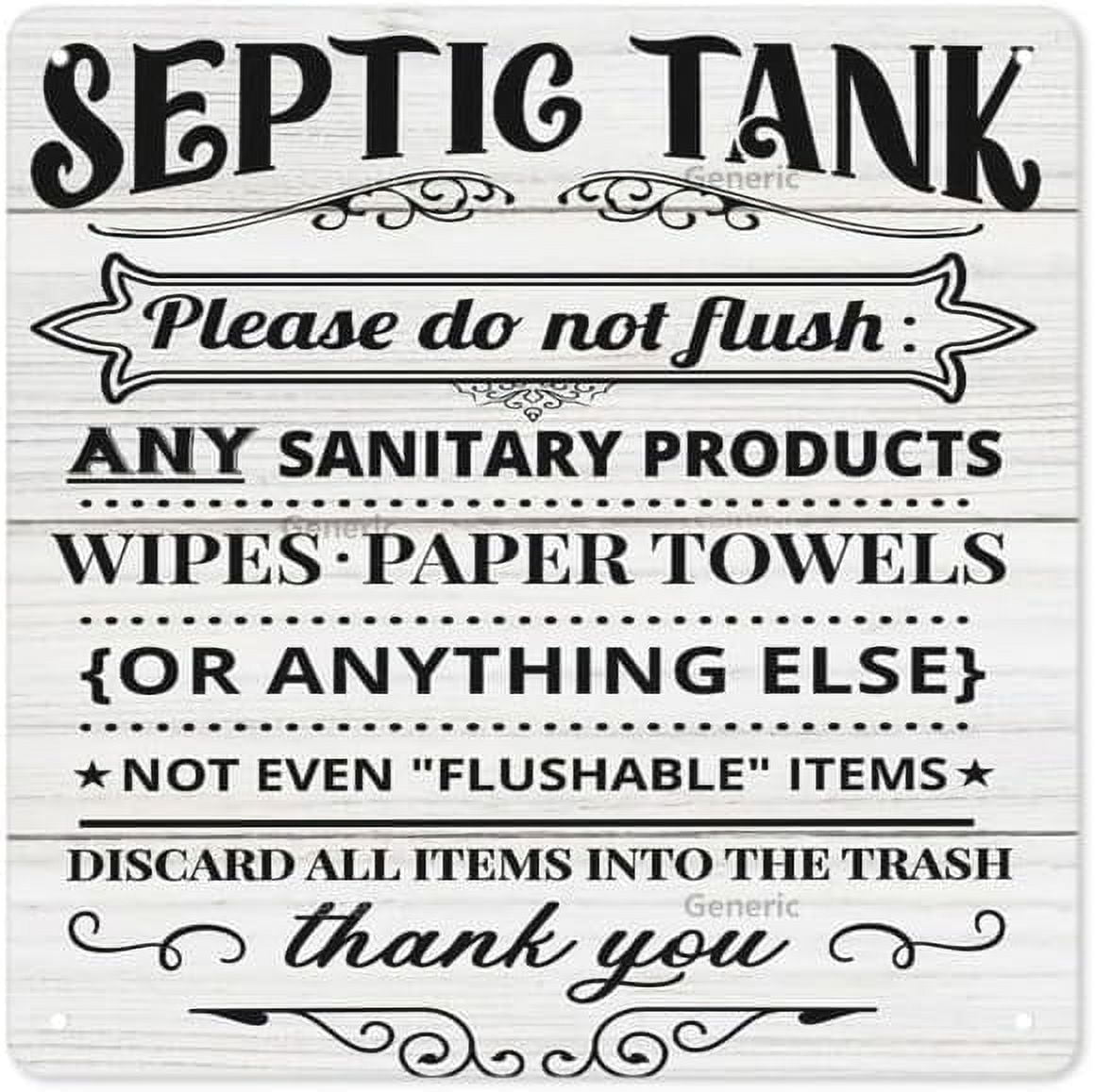 Septic Tank Please Do Not Flush Signs Wall Decor Rustic Bathroom Toilet ...