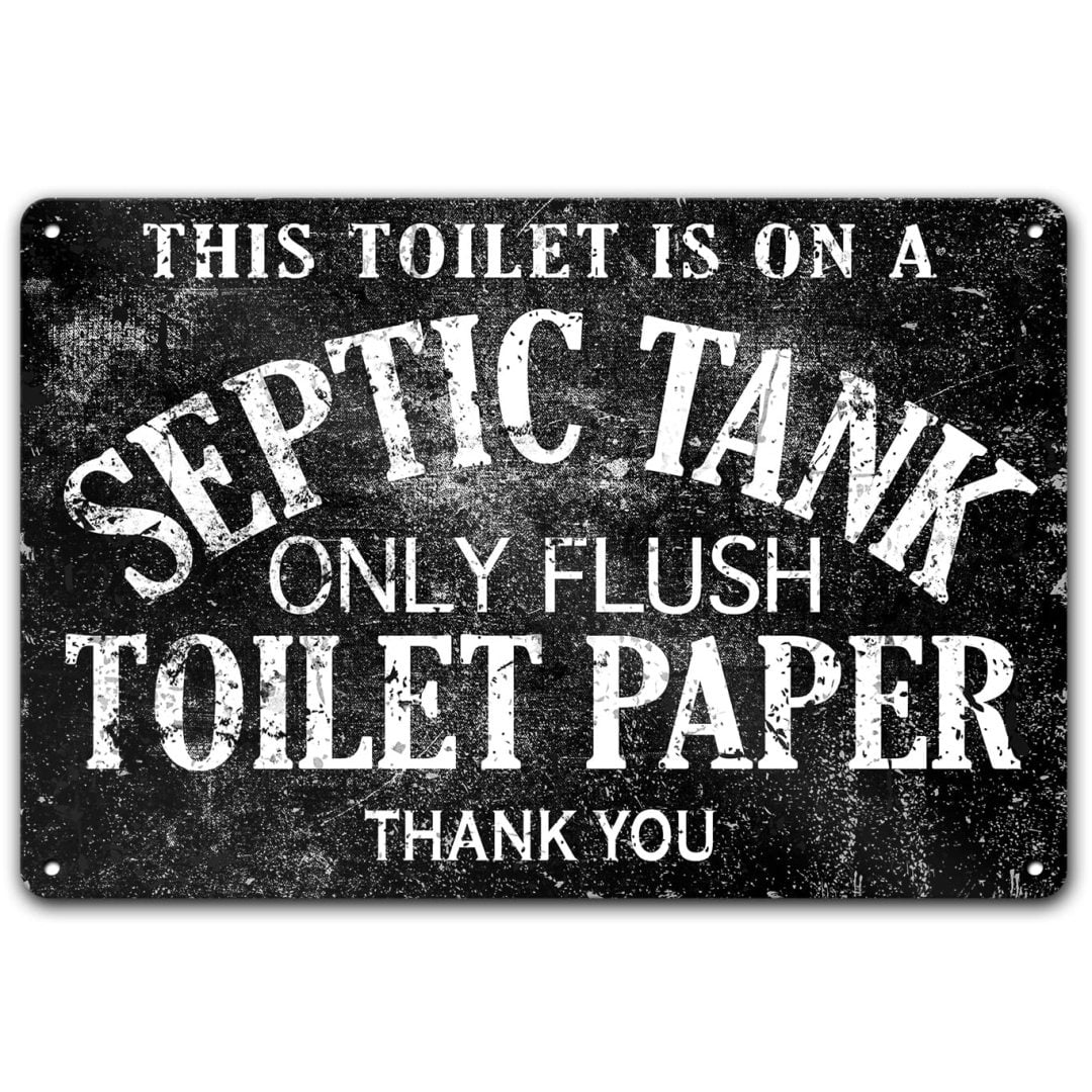 Septic Tank Rules Metal Sign Bathroom Wall Decor - Walmart.com