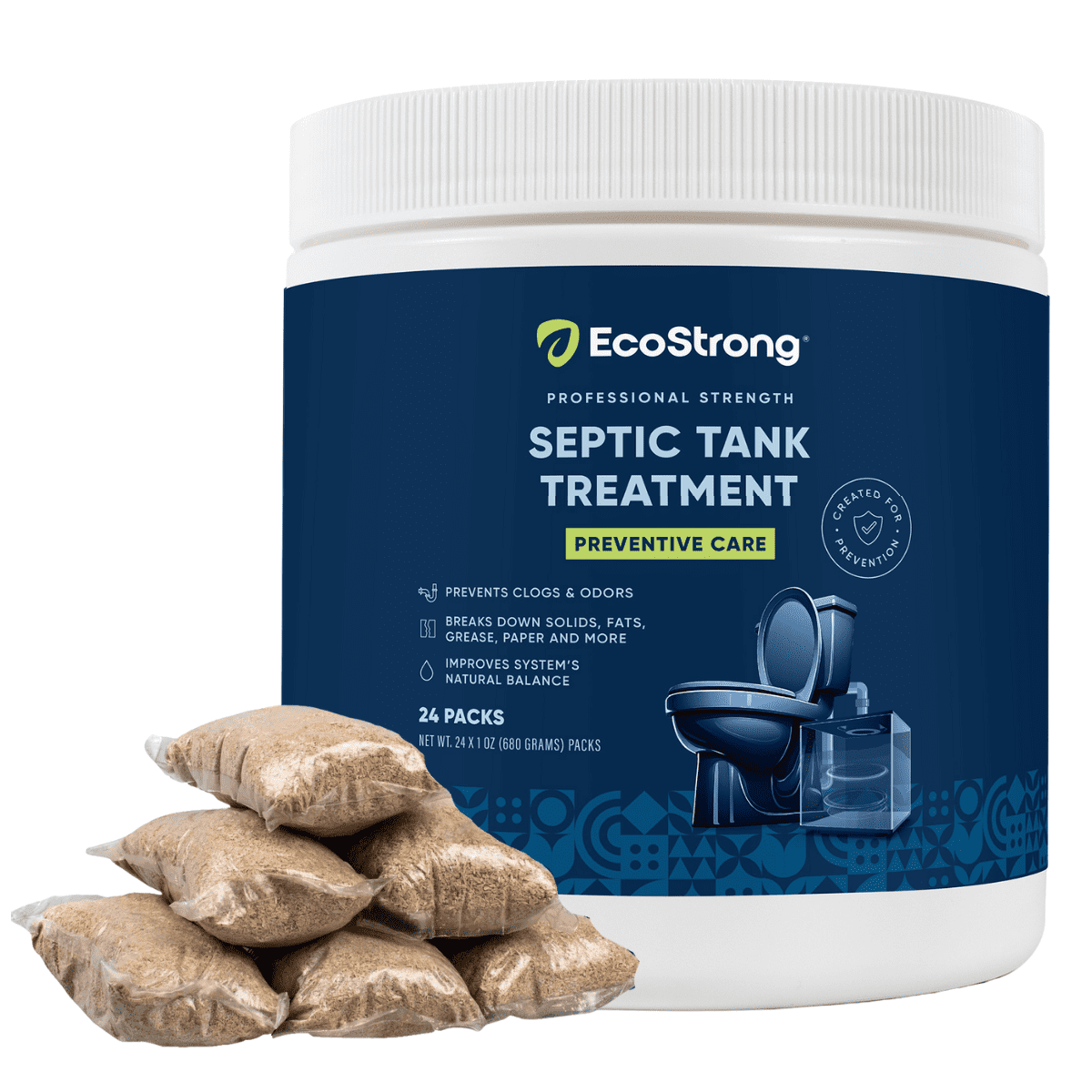 Septic Tank Treatment Packets: Breaks Down Grease, Paper, Organic ...