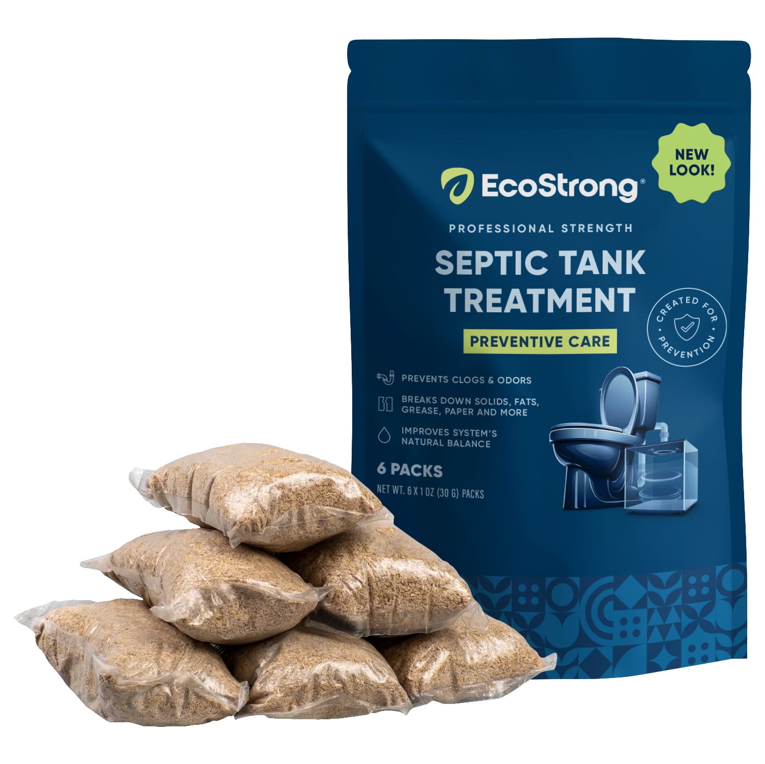 Septic Tank Treatment Packets: Breaks Down Grease, Paper, Organic ...