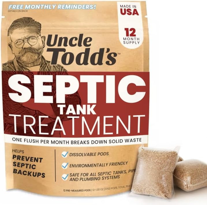 Septic Tank Treatment Pods - (12-Month Supply) - Powerful Enzyme & Live ...