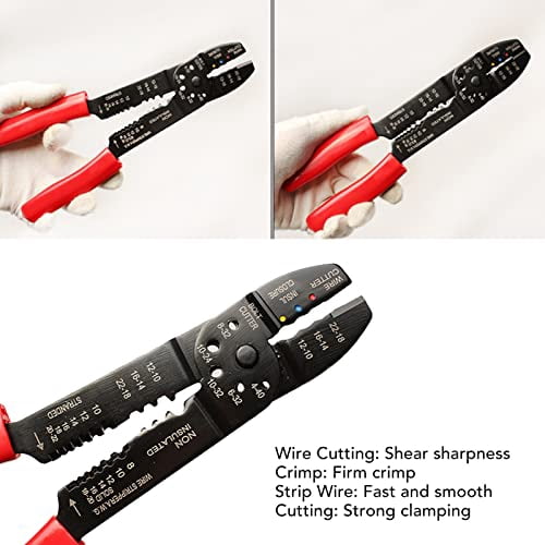 Septpenta Crimping Tool for Insulated Electrical Connectors, PVC ...