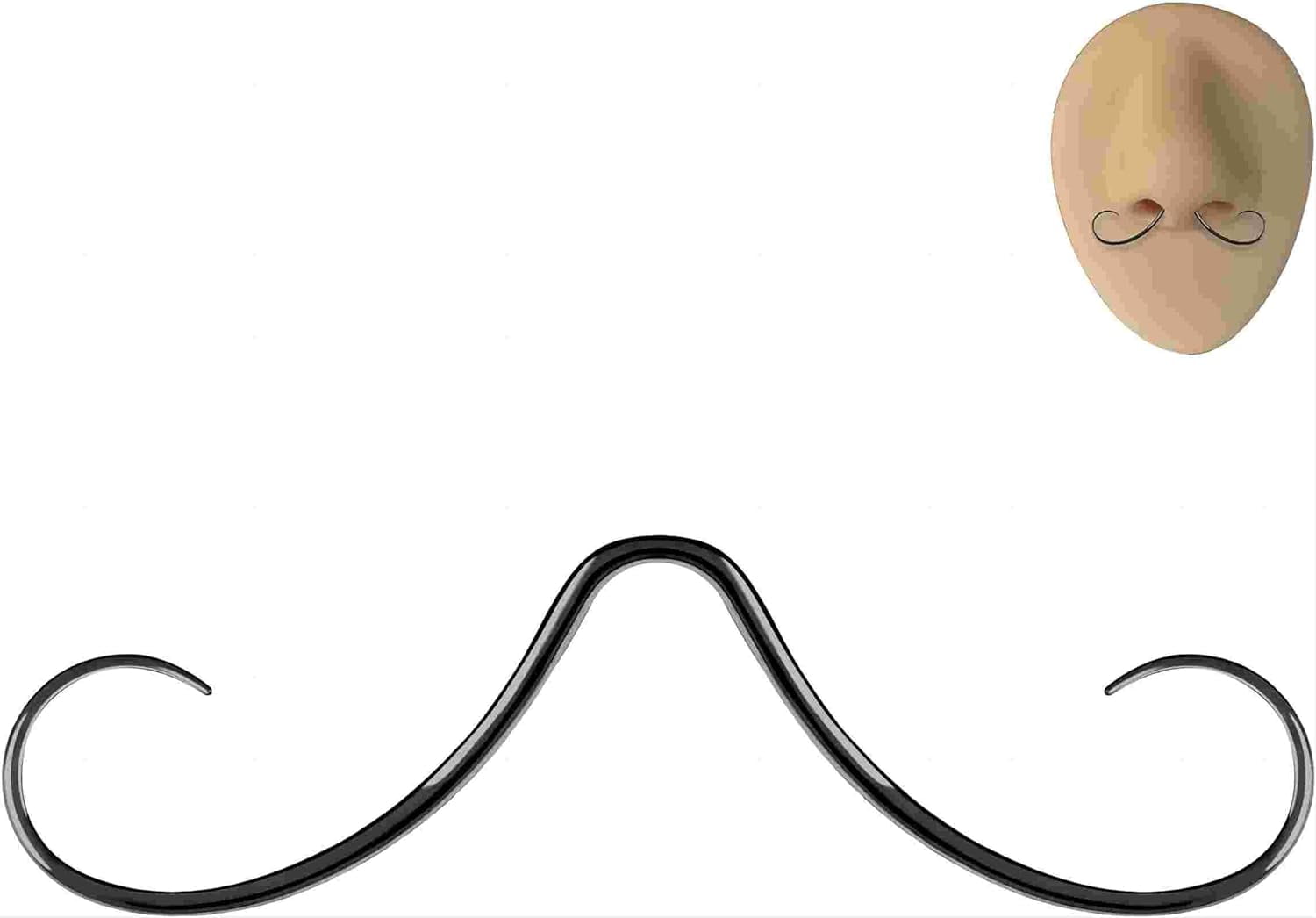 Septum Mustache Nose Ring 1.2mm - Walmart.com