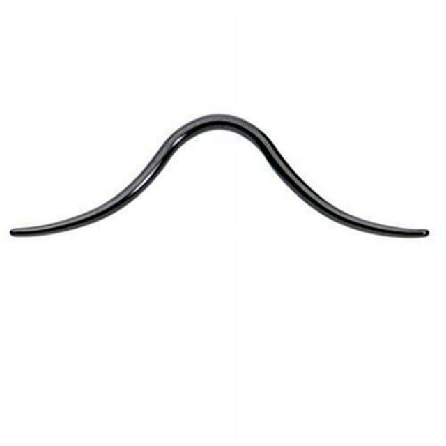 Septum Mustache Ring Piercing Black Anodized Over Surgical Steel 16G ...