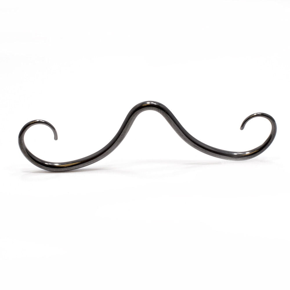 Septum Piercing Curved Mustache Black IP over Surgical Steel Fancy Nose ...