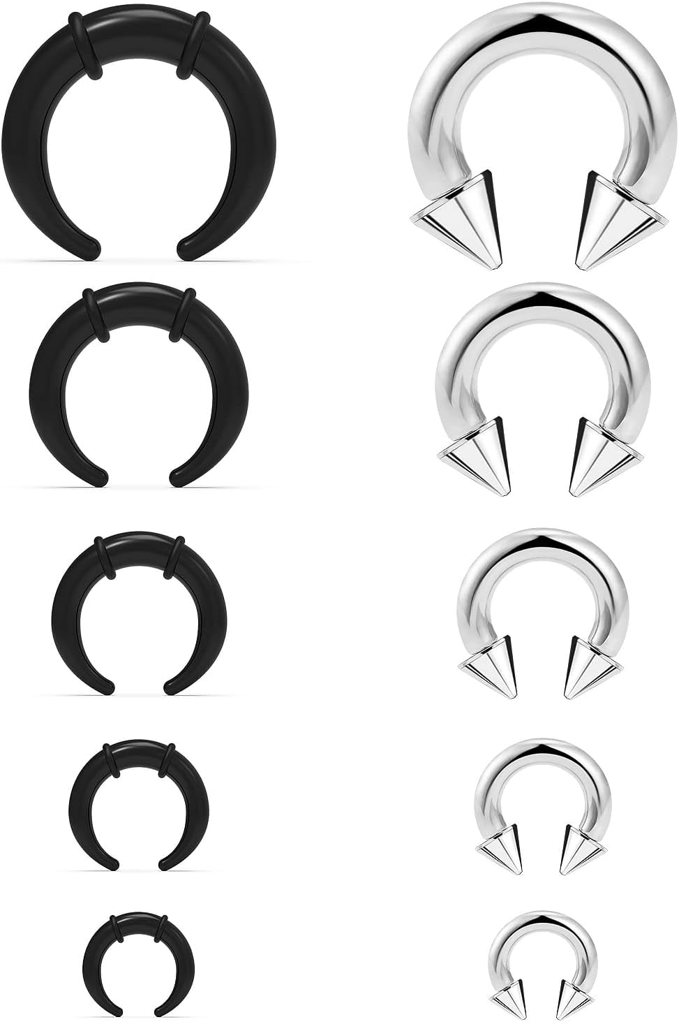 Septum Stretching Kit Big Septum Nose Rings Stretched Piercing Jewelry ...