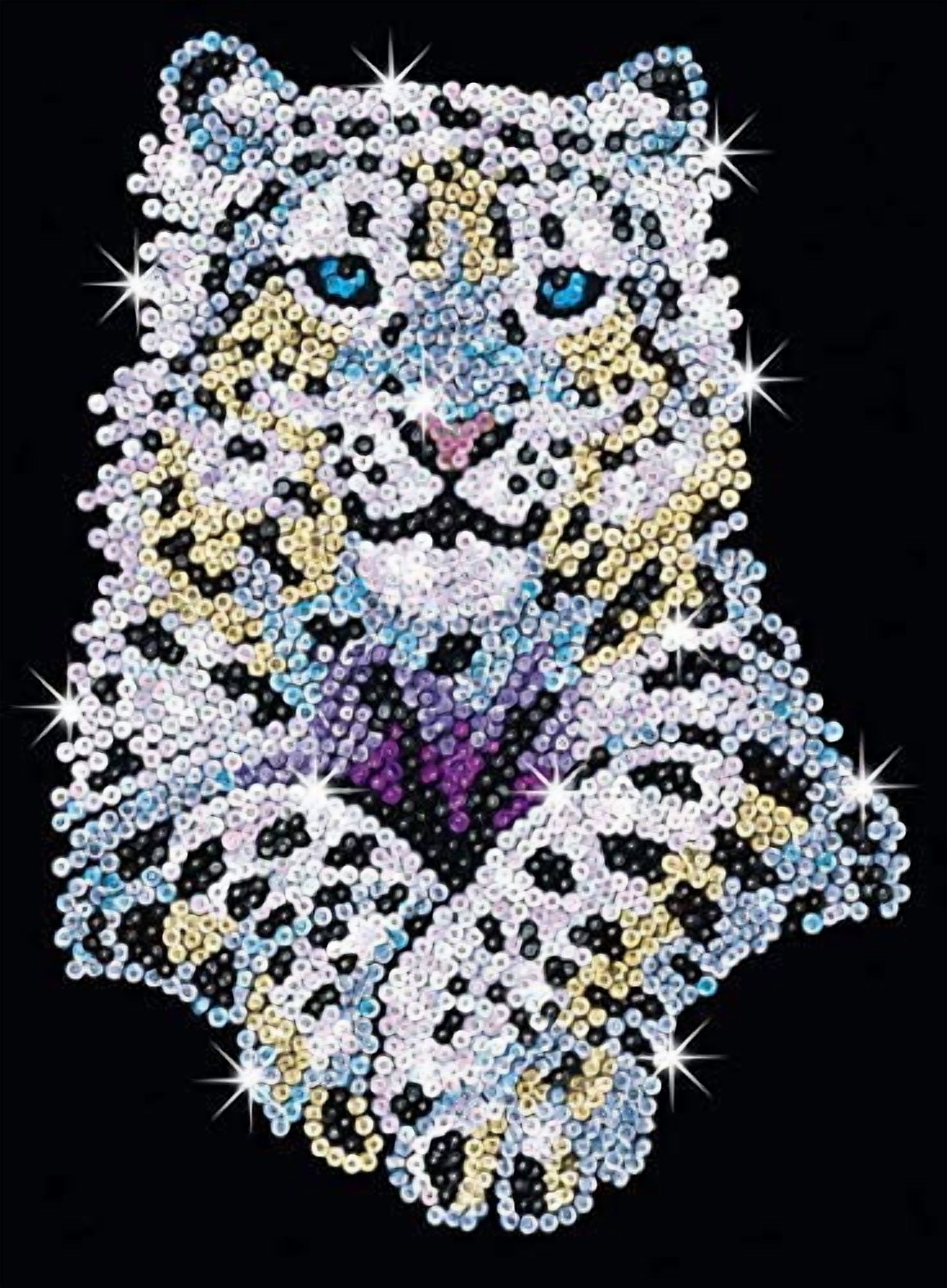 Sequin Art Blue, Snow Leopard, Sparkling Arts and Crafts Picture Kit ...