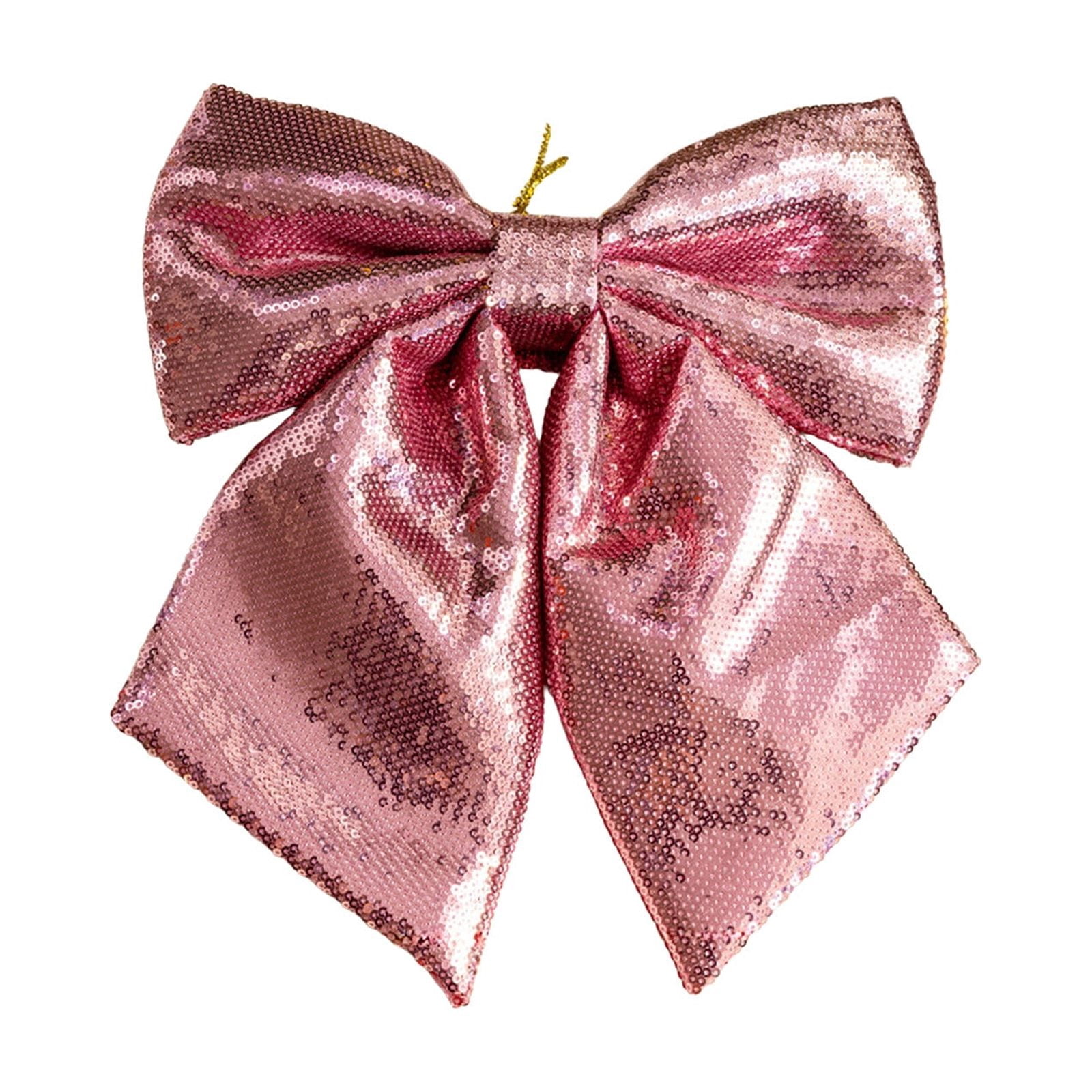 Sequin Bow Decoration, Glitter Christmas Bow Ornament, Hand-Sewn ...