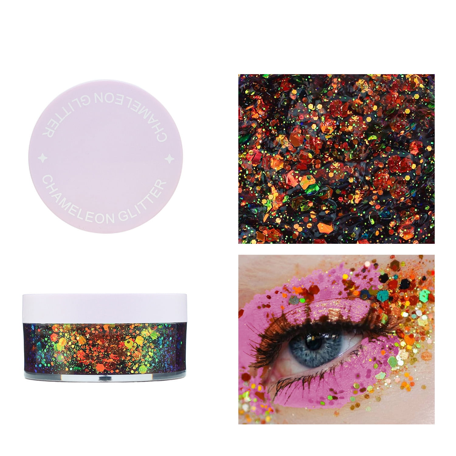 Sequin Chameleons Eyeshadow, Glitter Cream Makeup, 50g Net Weight, Vibrant Color Blend ...