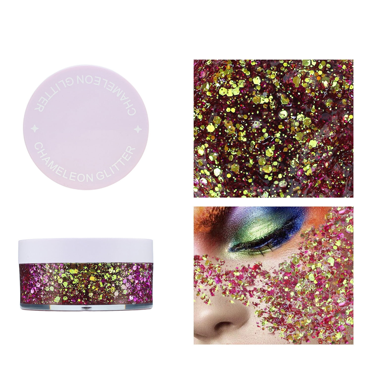 Sequin Chameleons Eyeshadow, Glitter Cream Makeup, 50g Net Weight, Vibrant Color Blend ...
