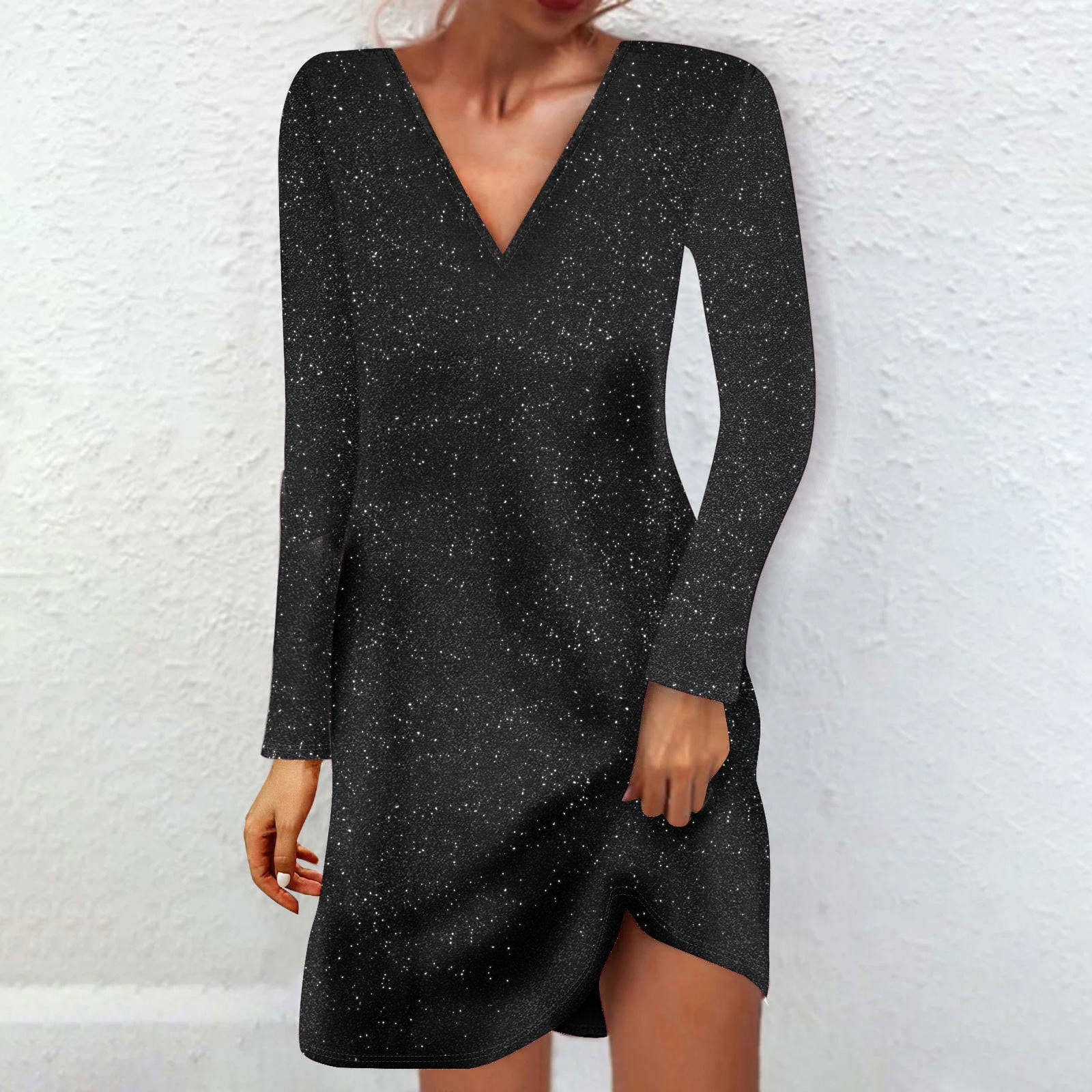 Sequin Dress For Women Sexy V Neck Cocktail Party Night Club Dress 4614