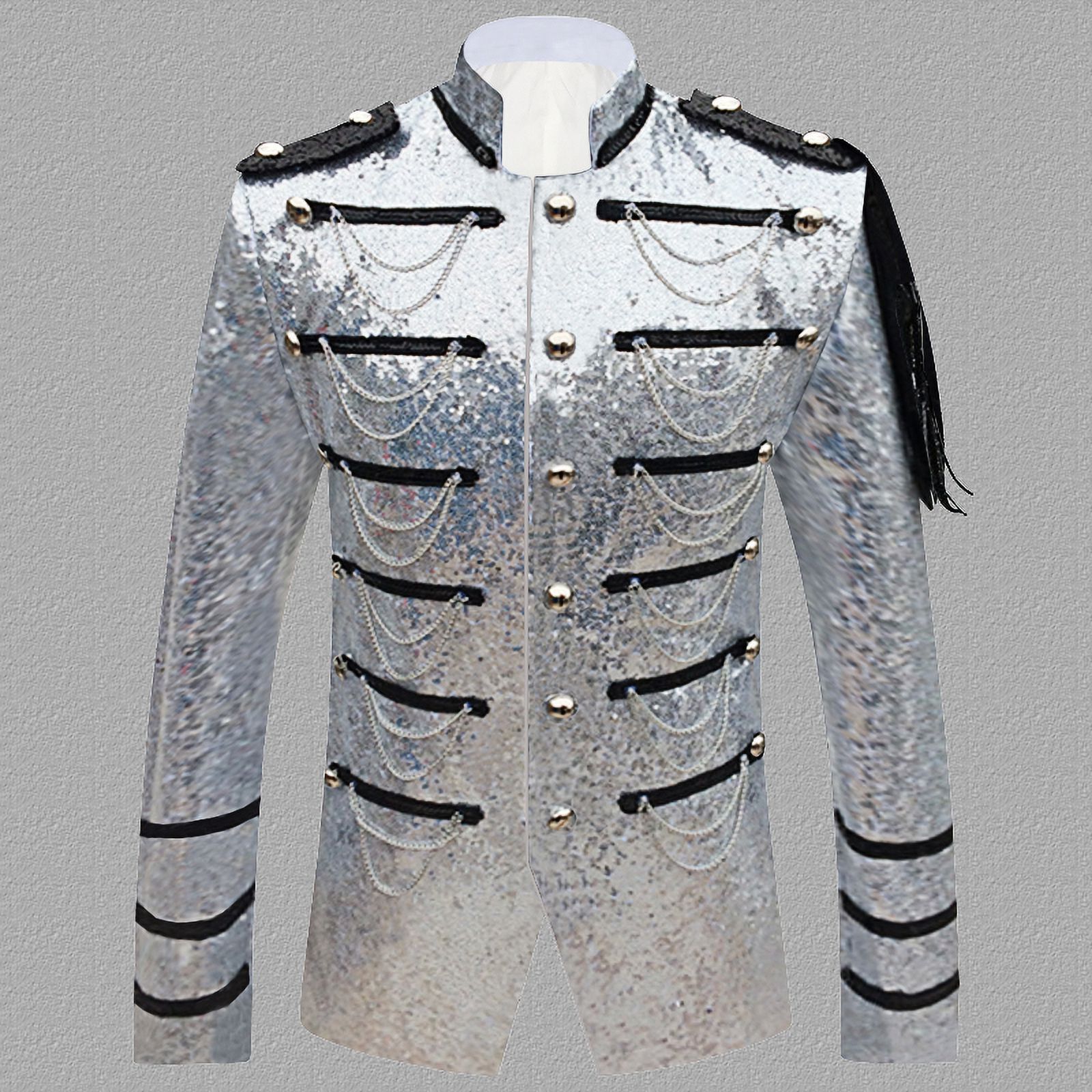Sequin Embellished Blazer Jacket Men Stage Party Mens Suit Jacket Dress ...