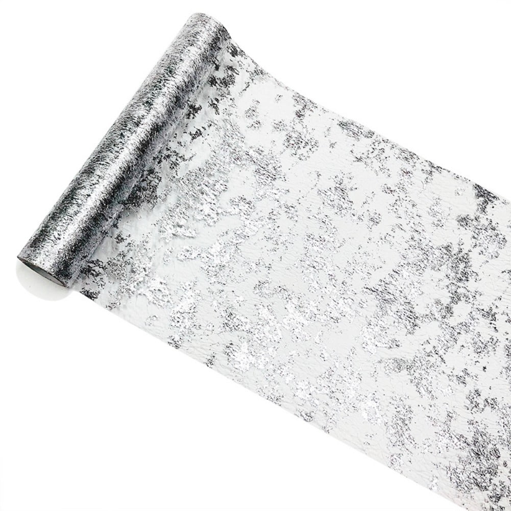 Sequin Glitter Foil Mesh Table Runners 359.84*11.02 inch, Silver Mesh ...