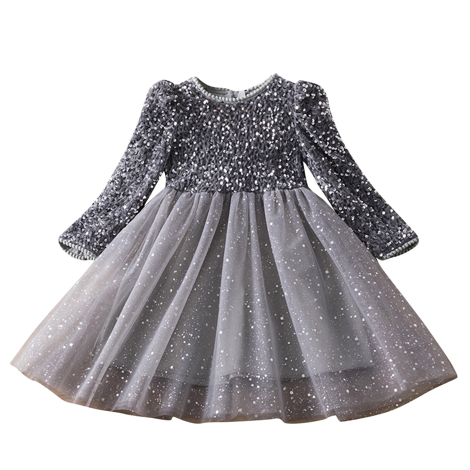 Sequin Long Sleeve Dresses for Toddler Girl Sparkly Birthday Party ...