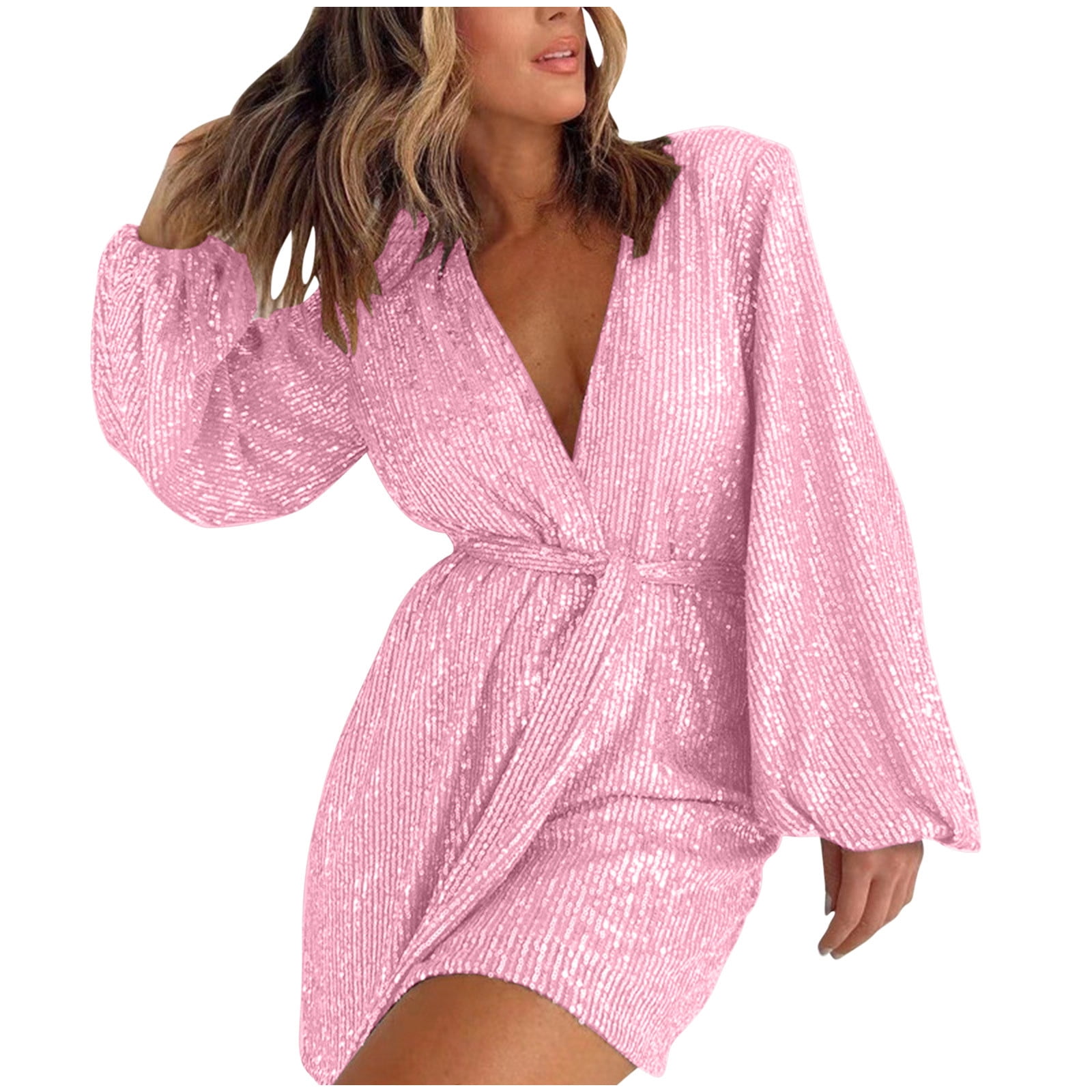 Sequin Romper For Women One Piece Shiny Wrap V Neck Party Clubwear ...