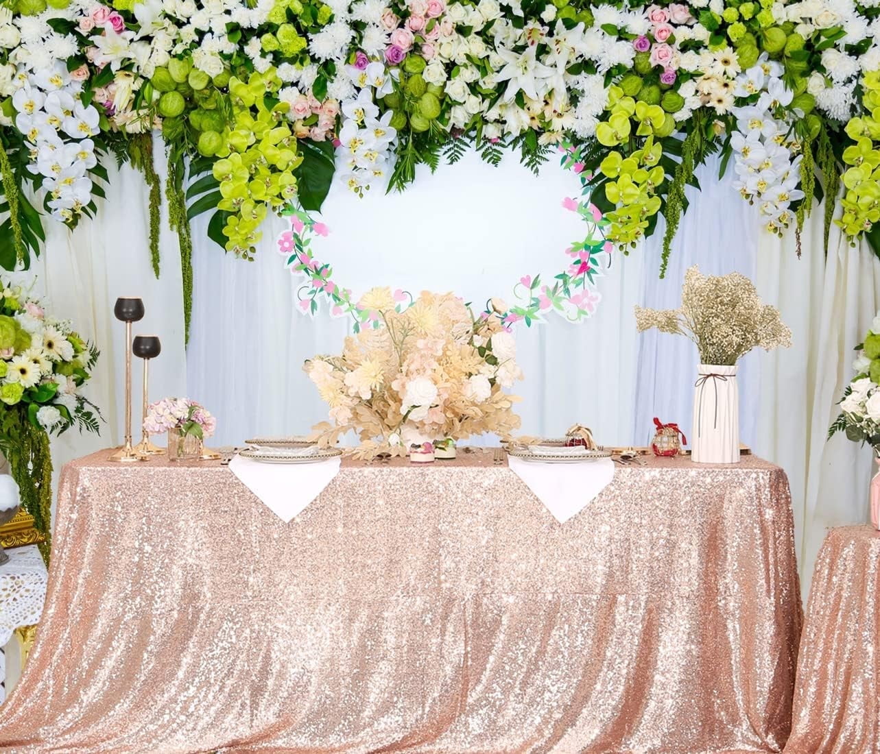 Sequin Tablecloth 50 x 80 Inch Sparkly Table Linen for Wedding Party ...