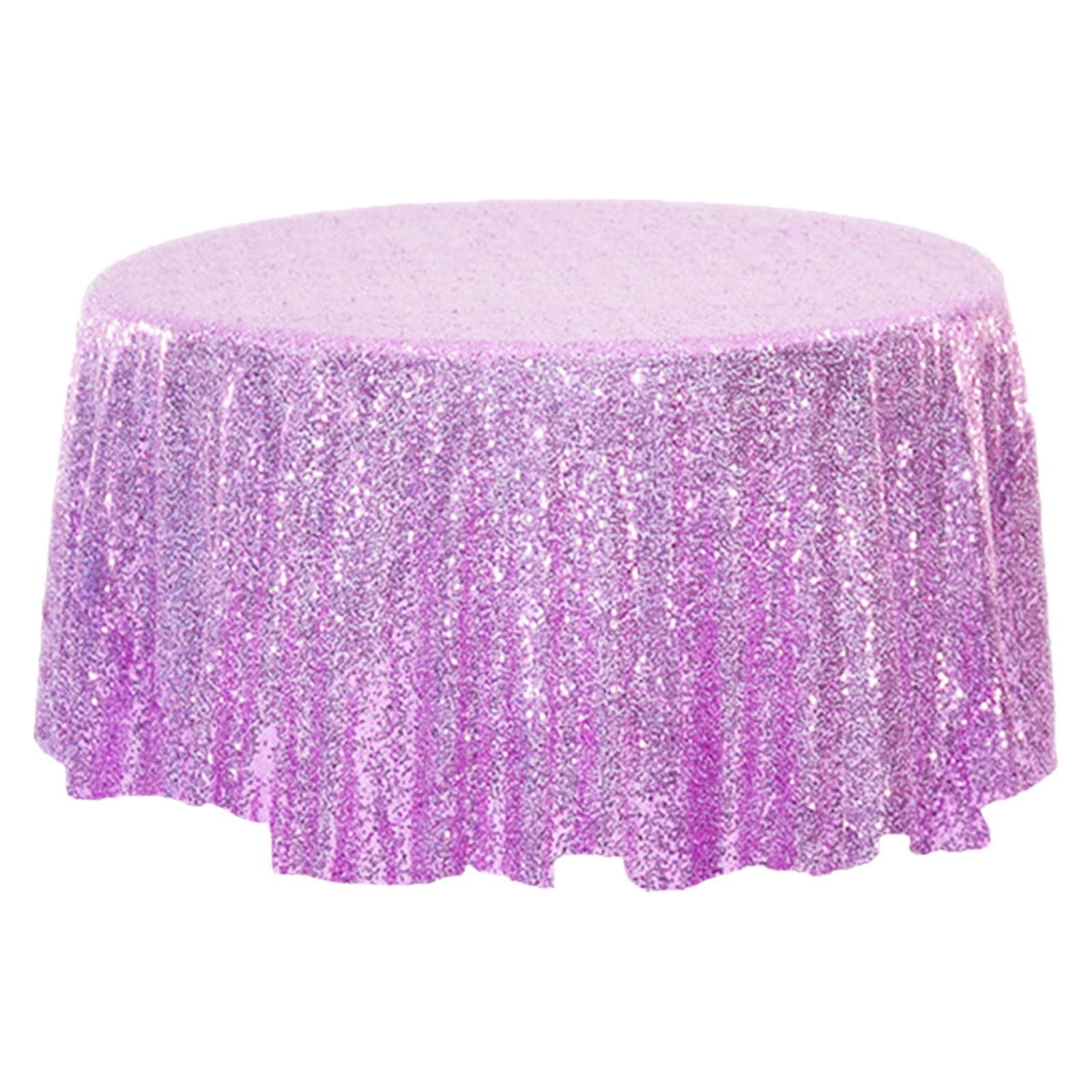 Sequin Tablecloth Round 48 Inch Sequin Table Cover Sparkly Drape Table Cloths Table Overlay for ...