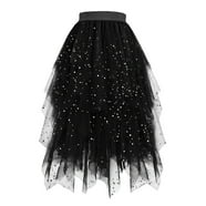 Women Maxi Tulle Tutu Skirt Layered High Waist A-Line Puffy Skirt with ...