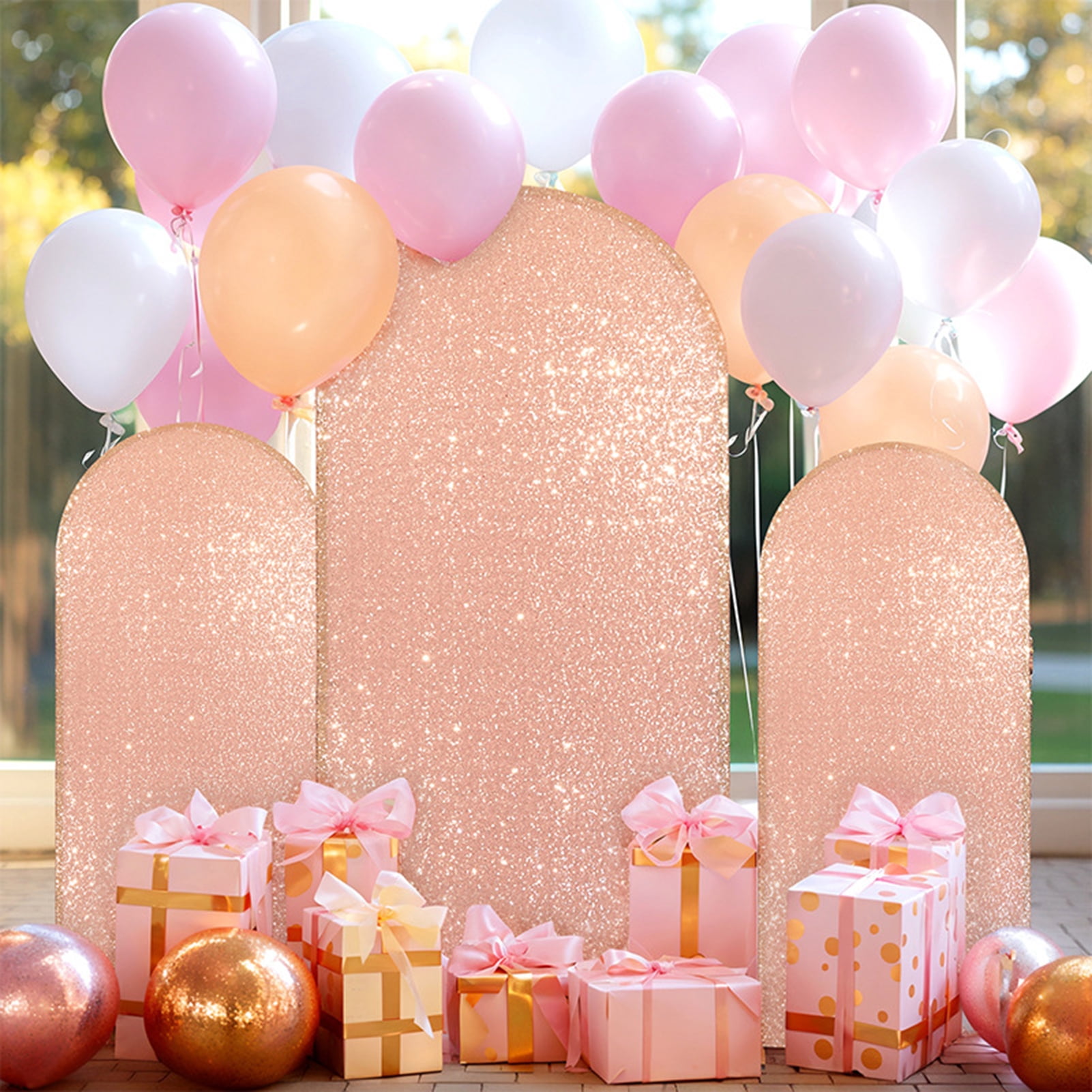 Sequin Wedding Arch Stand Cover Glitter Arch Backdrop Cover Round Top ...