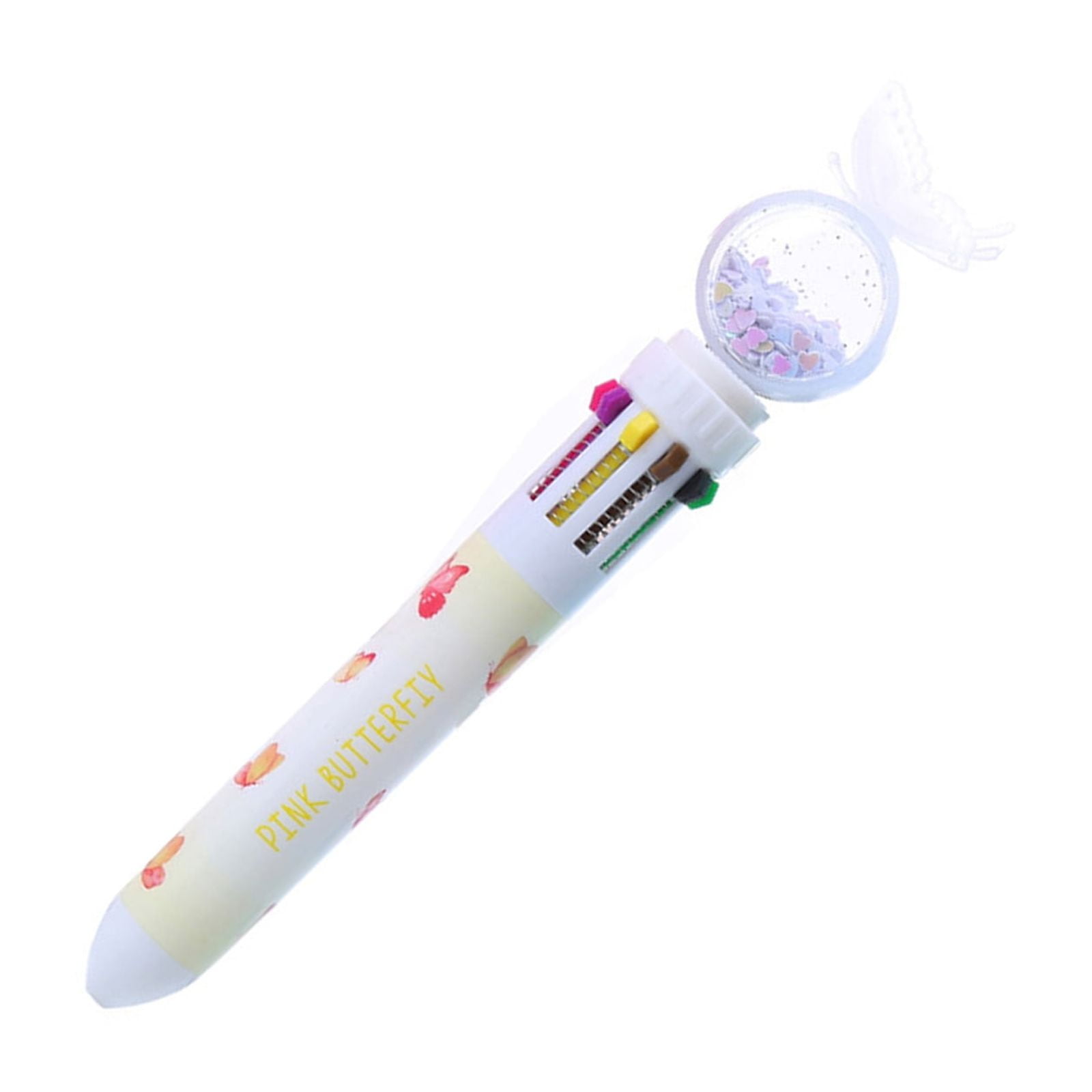 Sequins Ballpoint Pen 10-Color-in-1 Pen Writing Pen Refillable ...