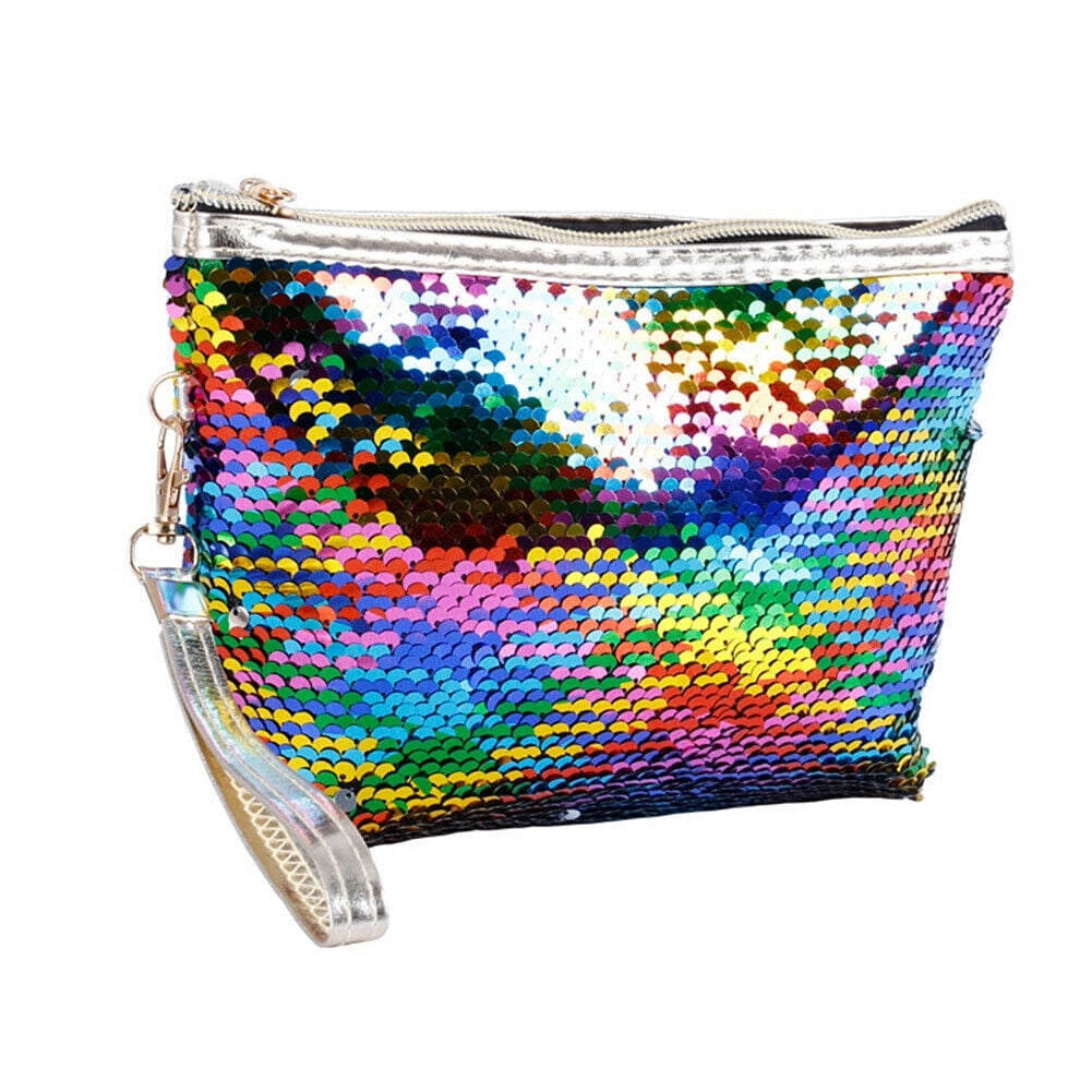 Sequins Fish Scale Cosmetic Bag Zipper Travel Makeup Storage Tool ...