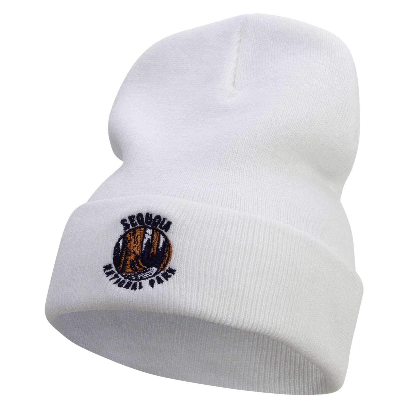 Sequoia National Park Embroidered 12 Inch Long Knitted Beanie - White ...