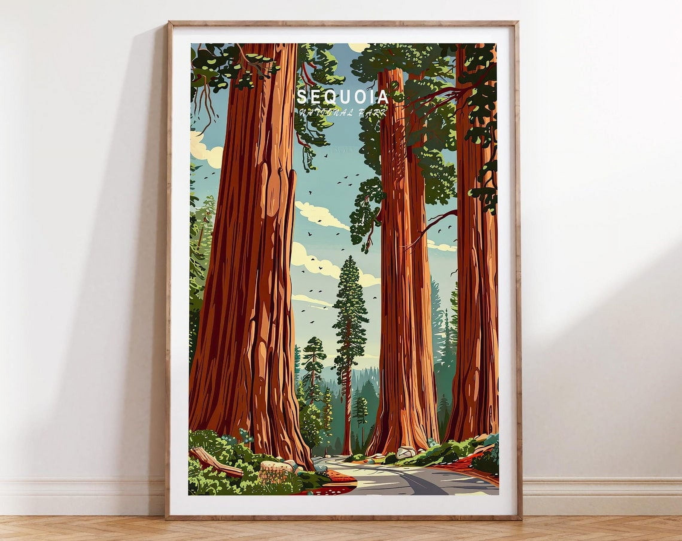 Sequoia National Park Travel Poster, National Park Wall Art, Sequoia ...