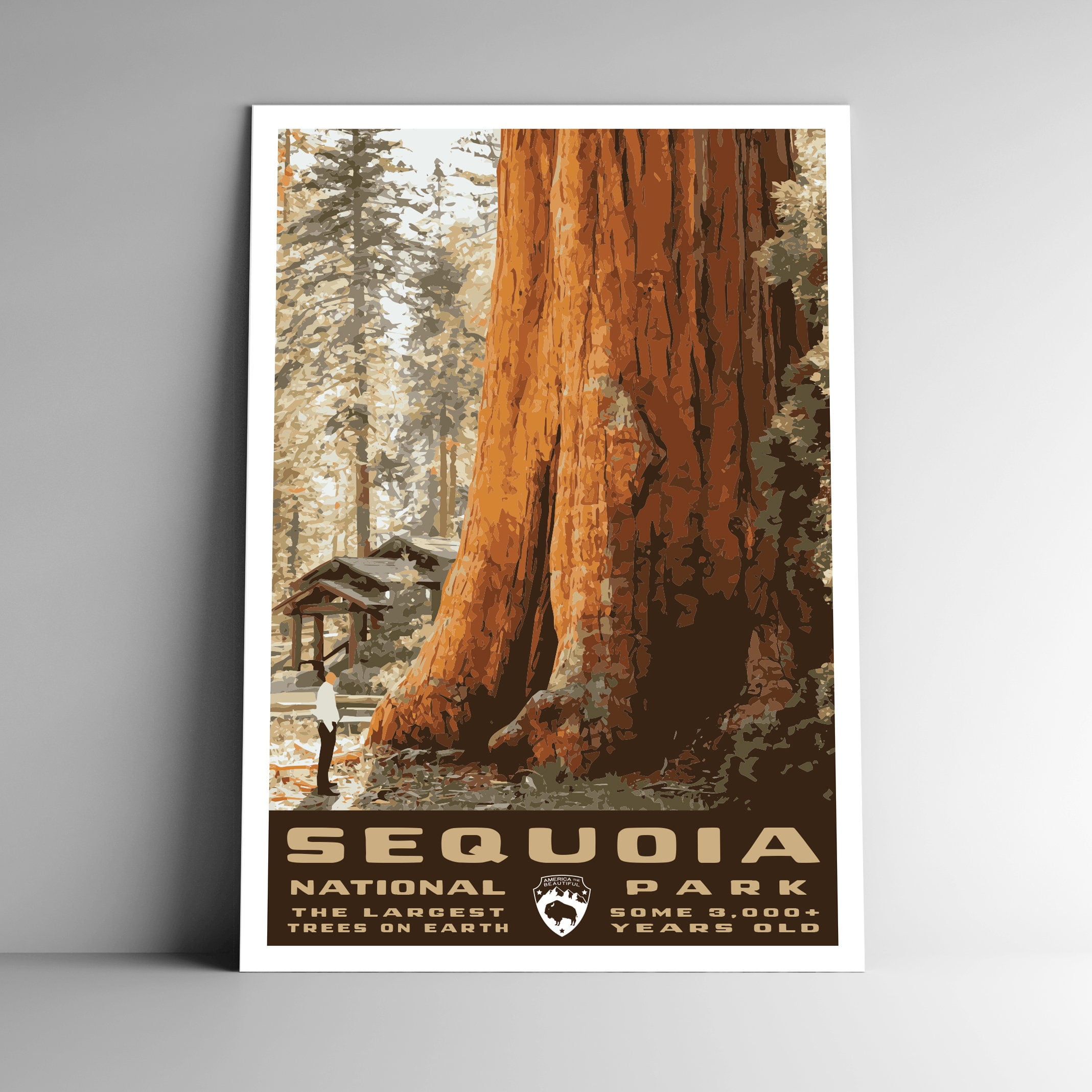 Sequoia National Park Vintage Travel Poster / Postcard WPA Style Retro ...